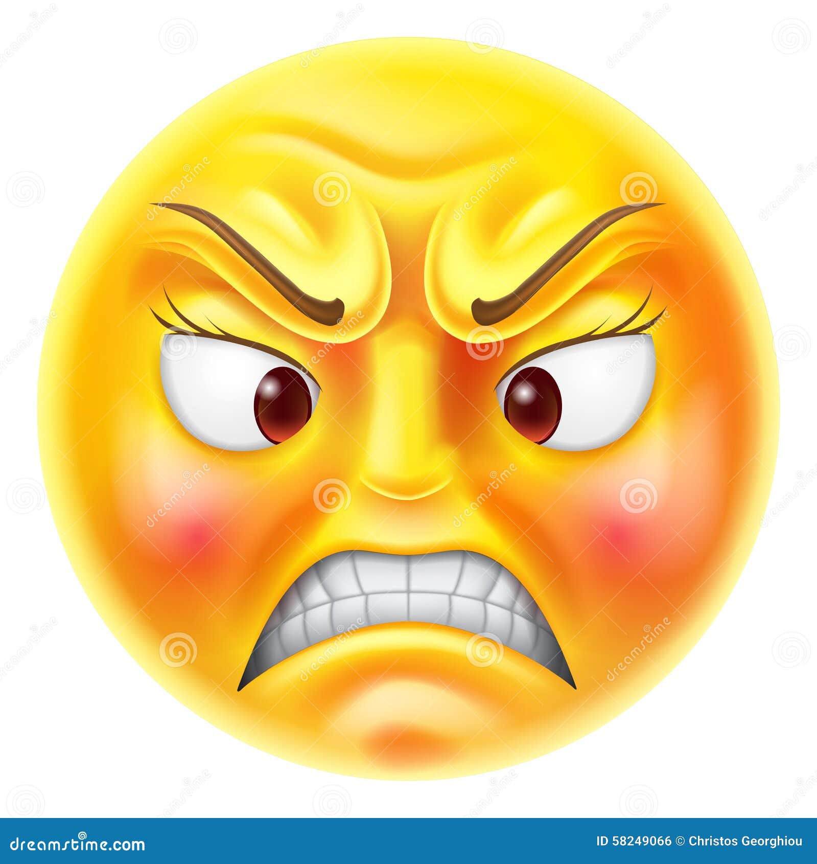 Emoticon enojado Emoji ilustración del vector. Ilustración de caras ...