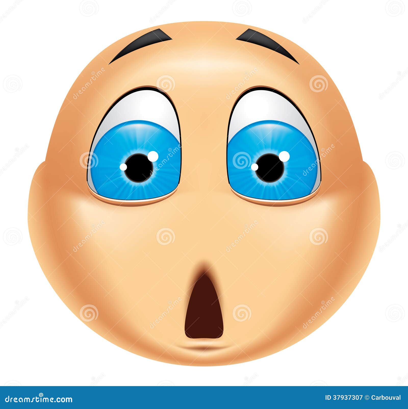 Emoticon entsetzt stock abbildung. Illustration von gefühl - 37937307