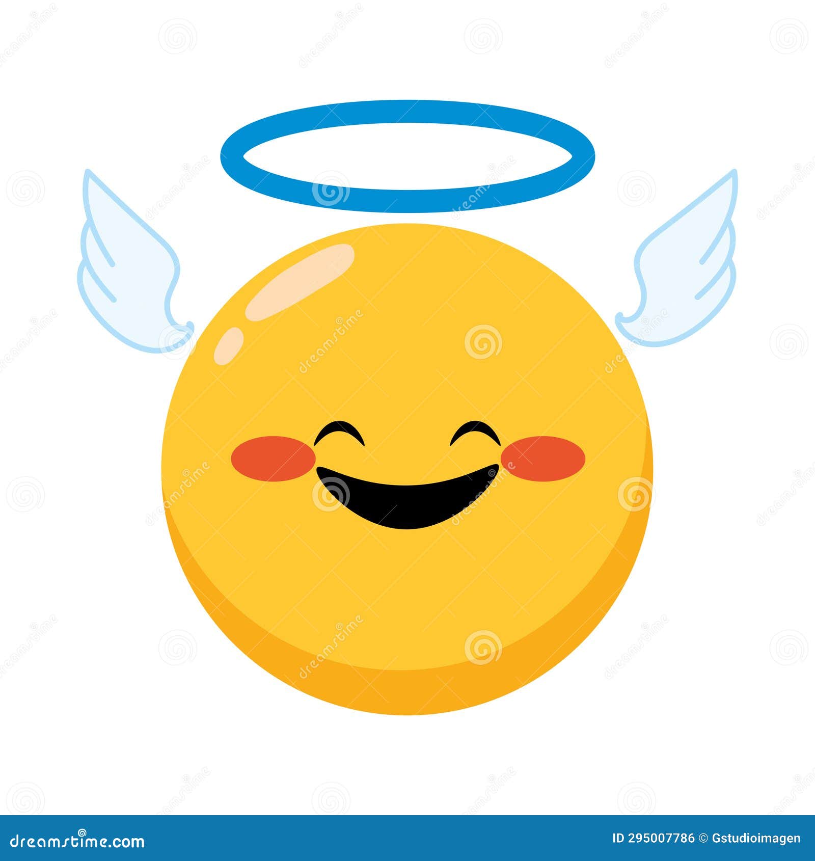 Emoticon face angel stock vector. Illustration of face - 295007786
