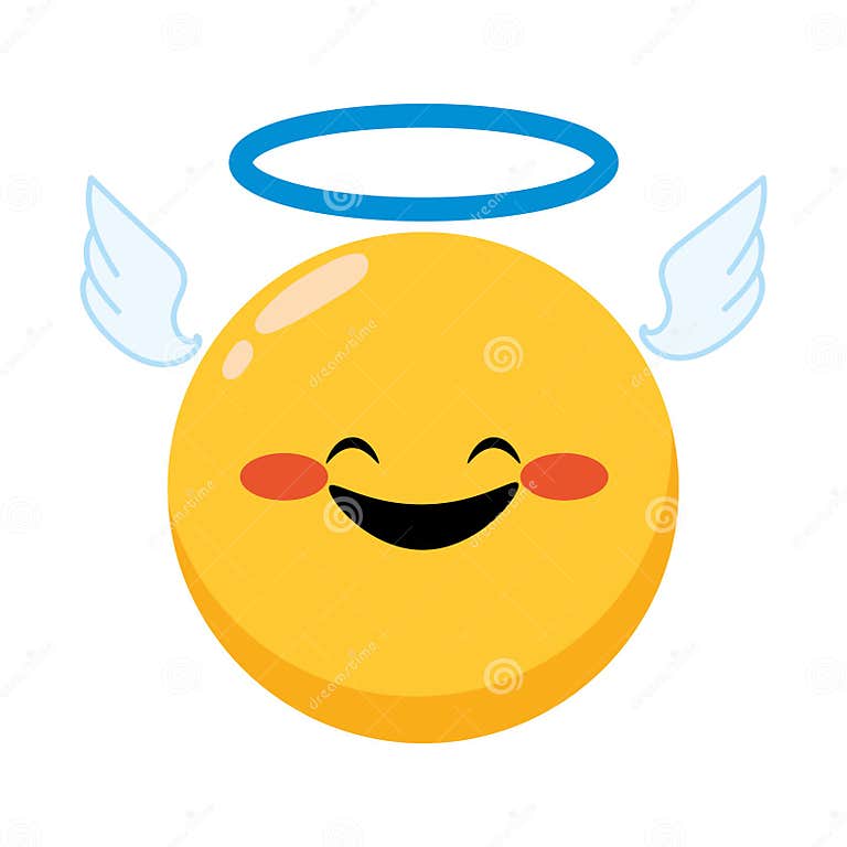 Emoticon face angel stock vector. Illustration of face - 295007786