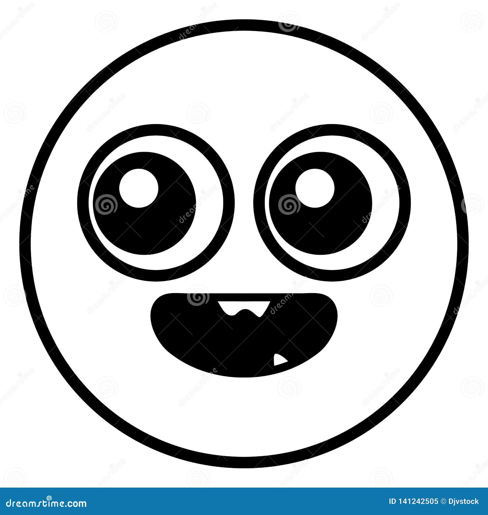 Emoticon Face with Crazy Teeth Stock Vector - Illustration of gremlin ...