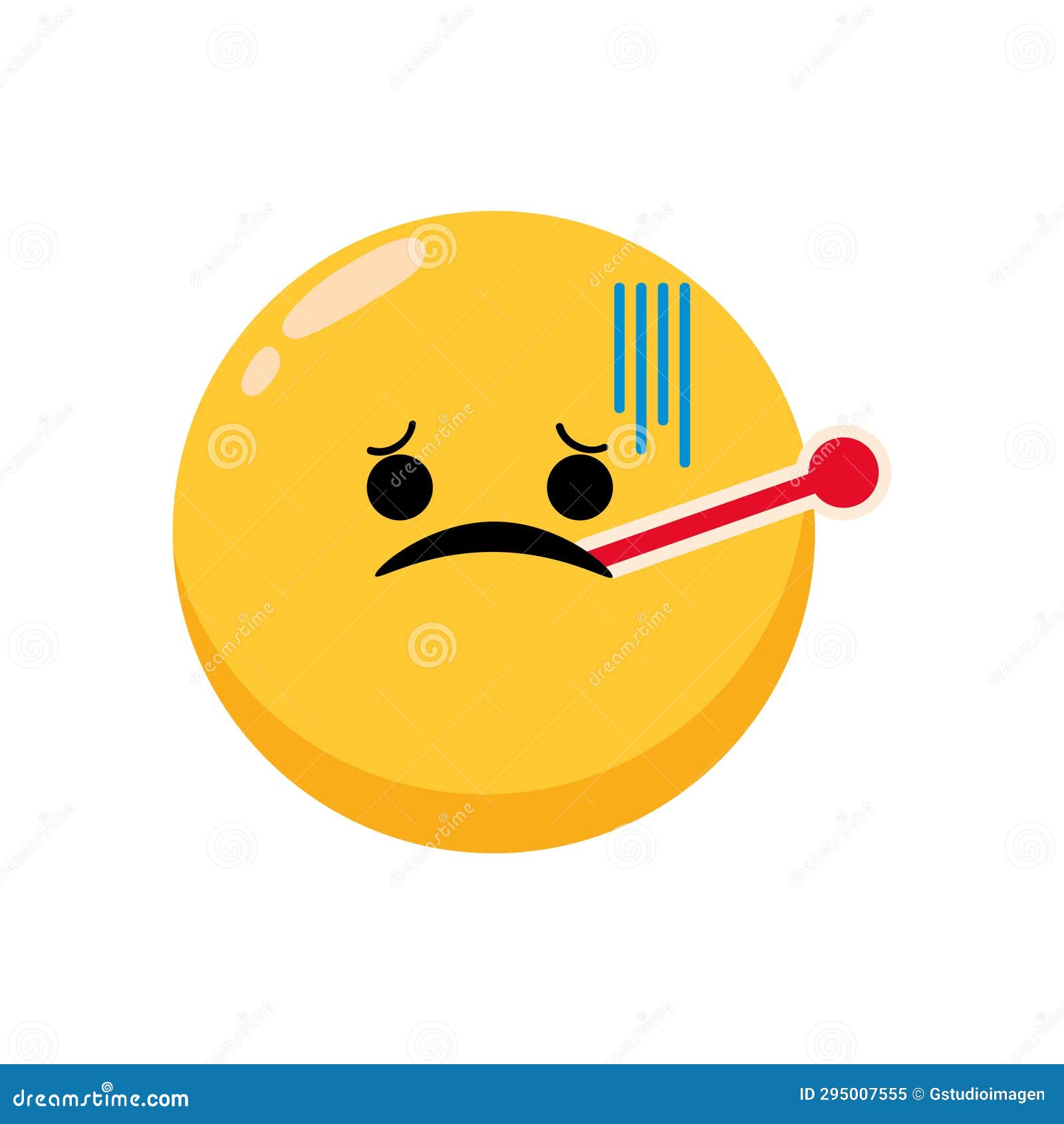 Emoticon face fever stock vector. Illustration of smiley - 295007555