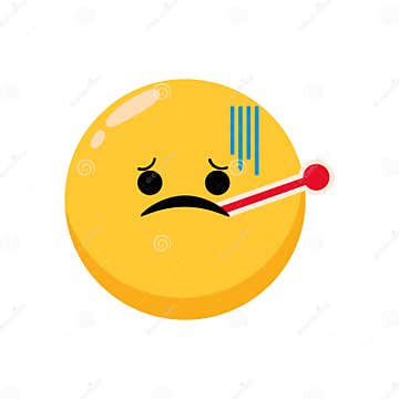 Emoticon face fever stock vector. Illustration of smiley - 295007555
