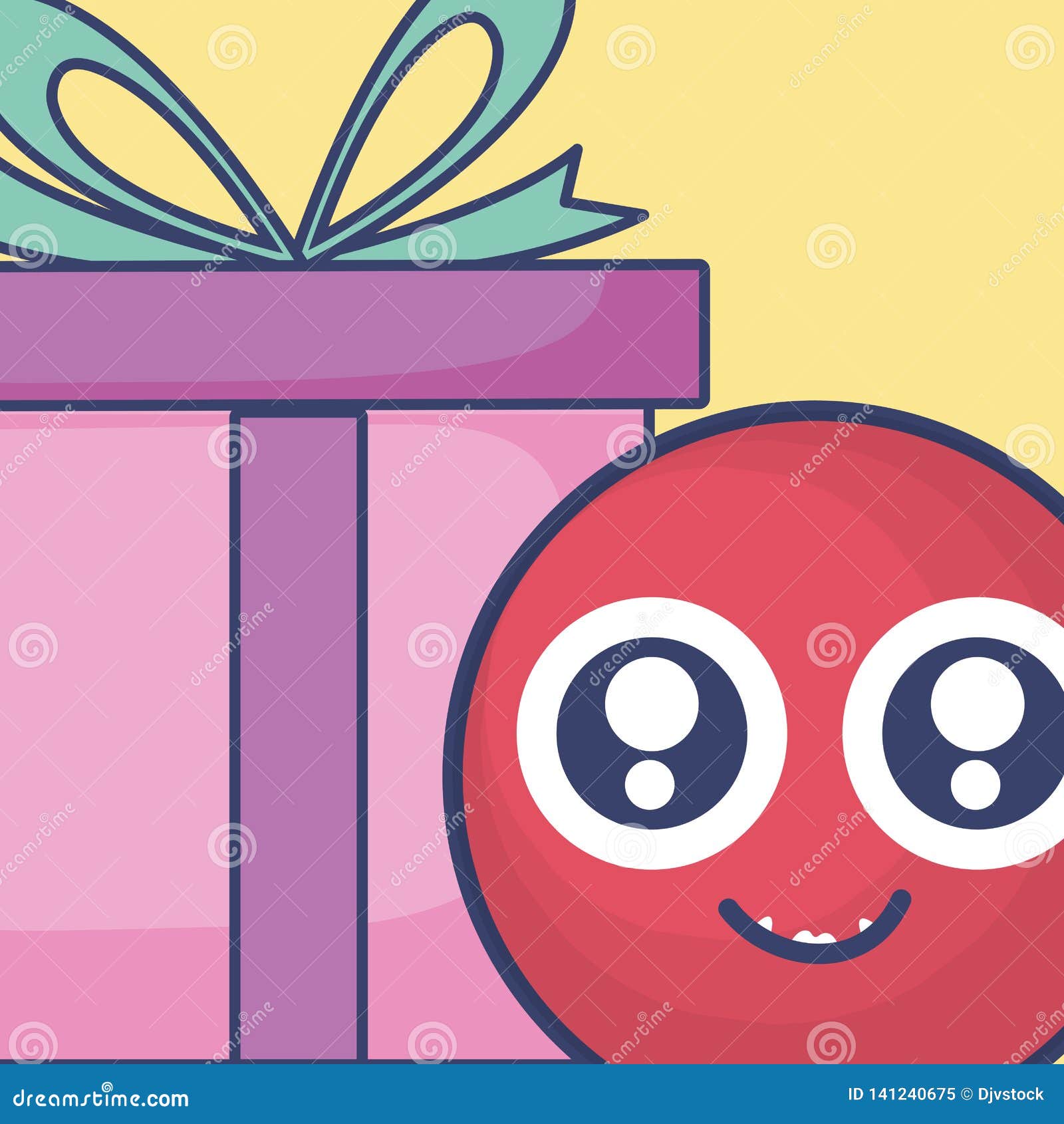 Emoticon Face with Giftbox Present Stock Vector - Illustration of face ...