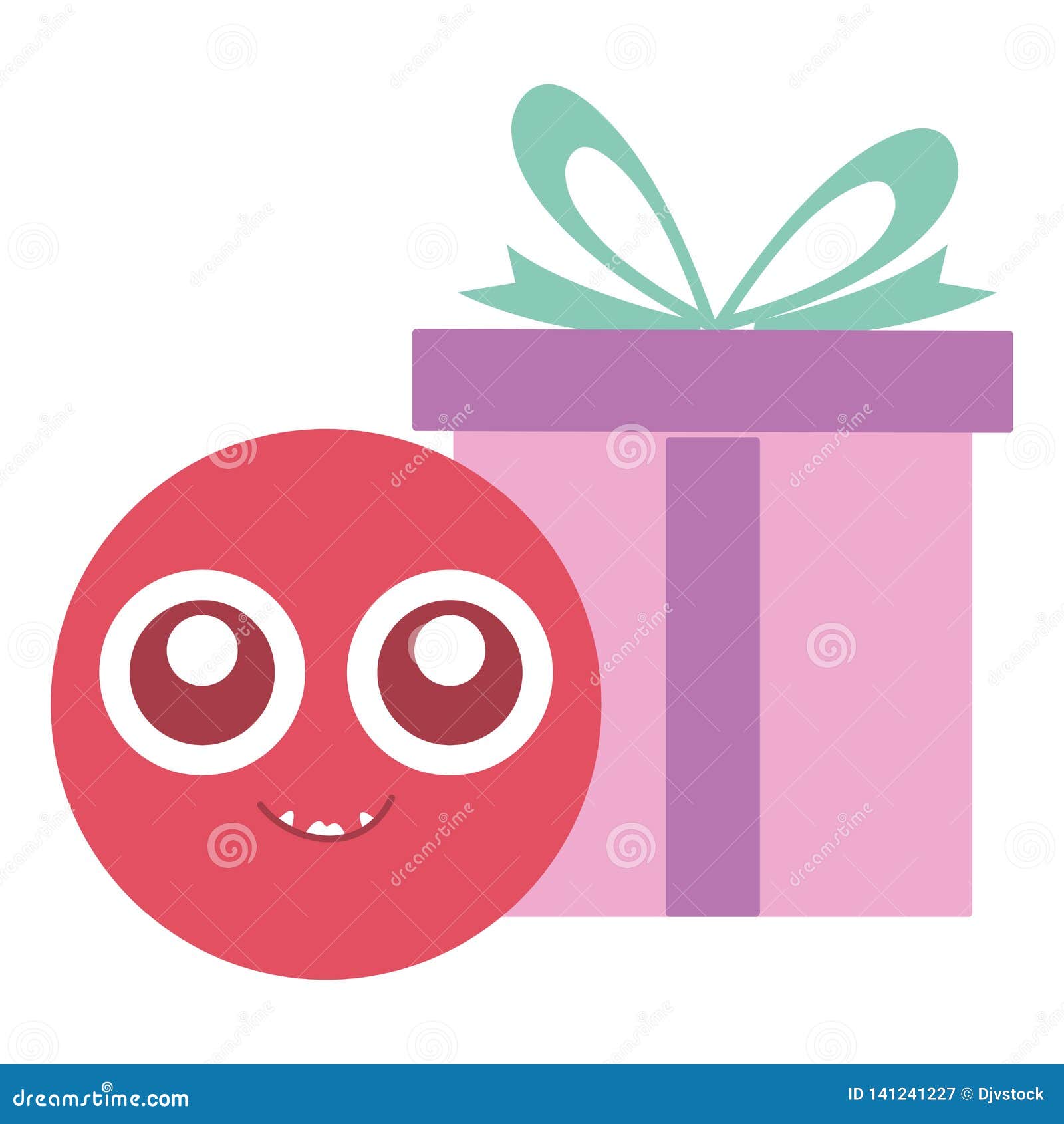 Emoticon Face with Giftbox Present Stock Vector - Illustration of ...