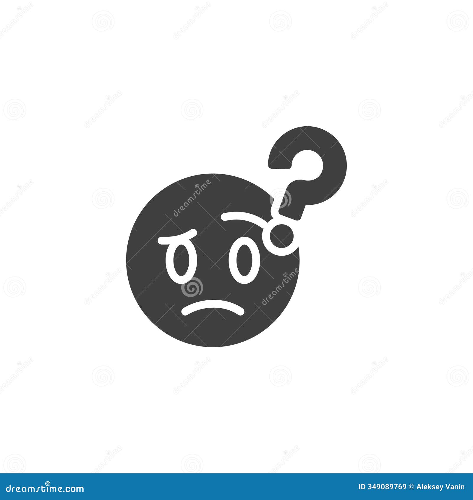 Emoticon Face with a Question Mark Vector Icon Stock Illustration ...