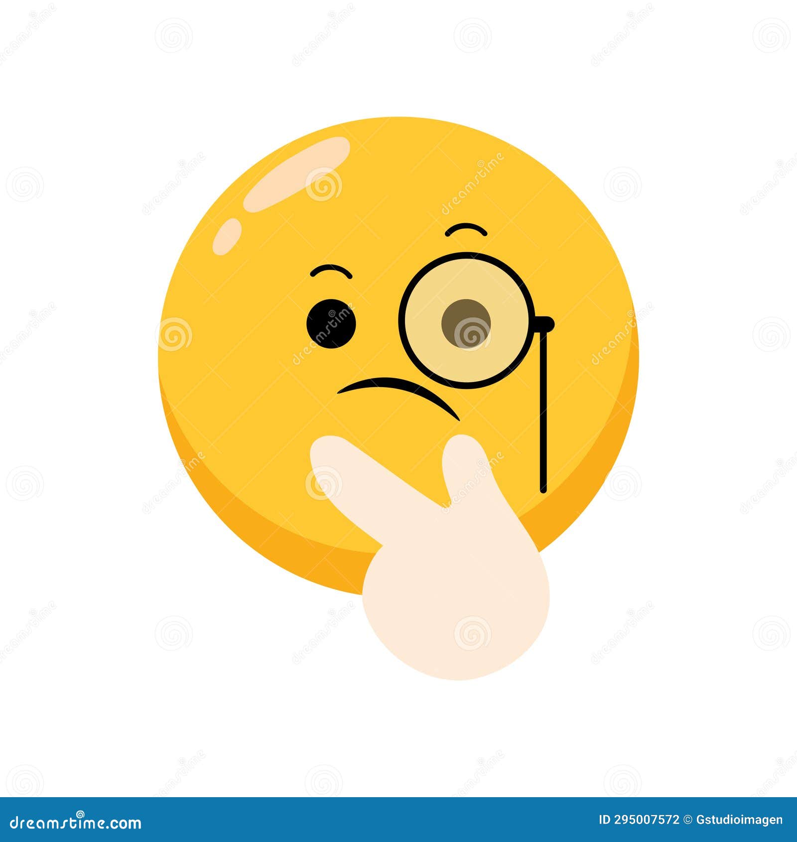 Emoticon face thinking stock vector. Illustration of idea - 295007572