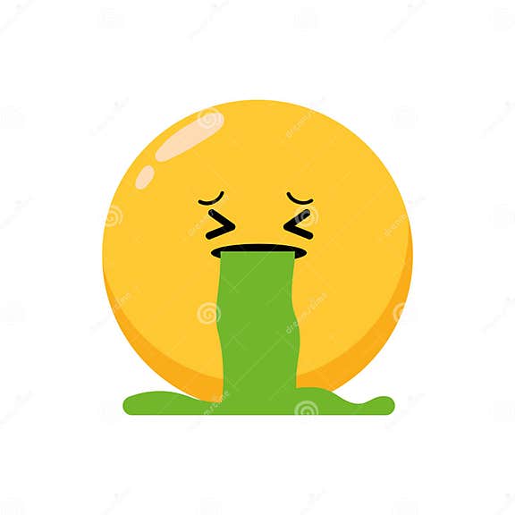 Emoticon face vomit stock vector. Illustration of yellow - 295006929
