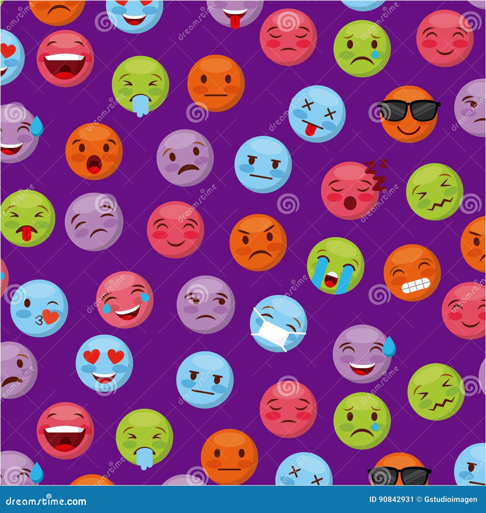 Emoticon faces design stock vector. Illustration of emoticon - 90842931