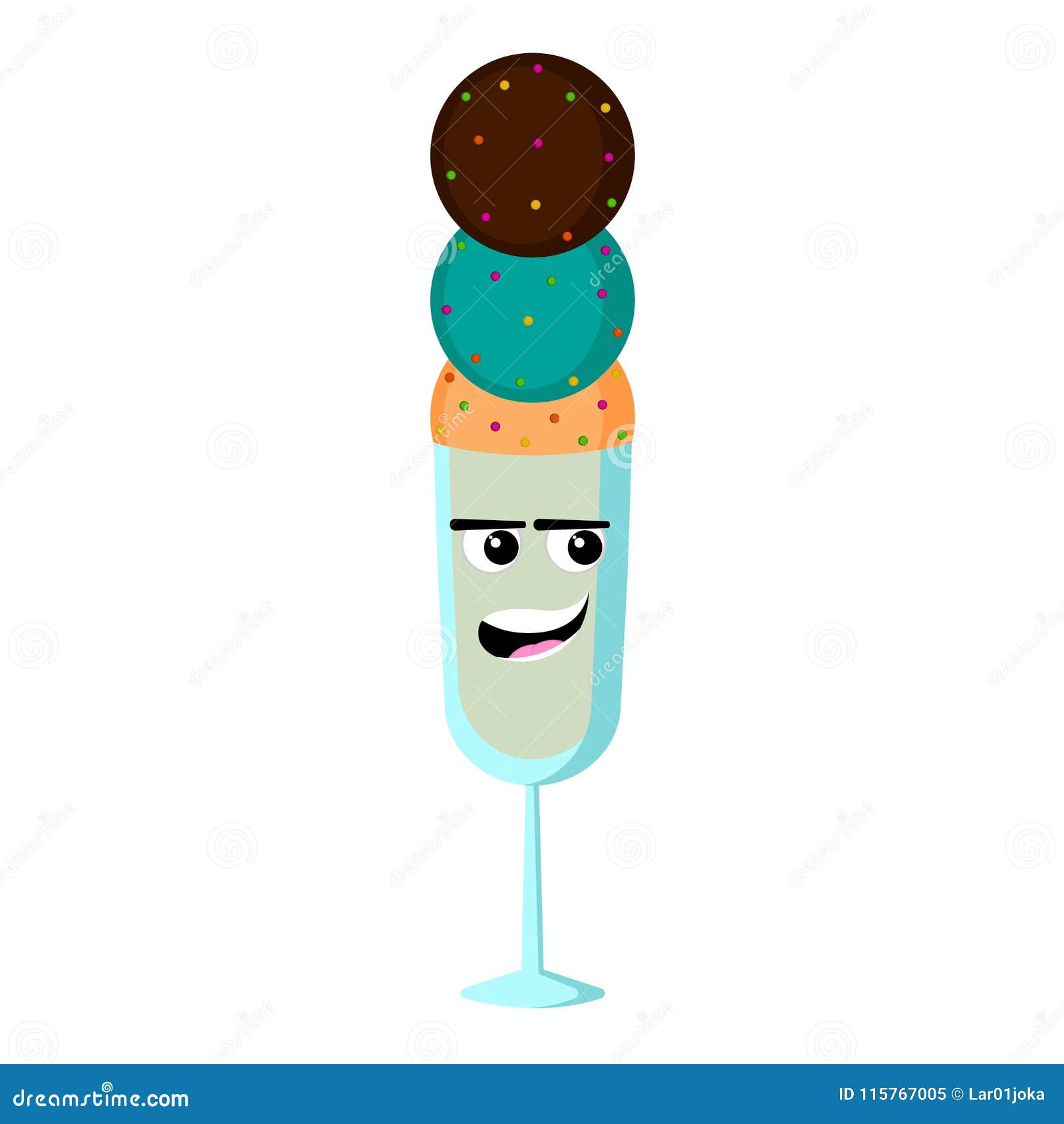 Emoticon Felice Della Coppa Gelato Illustrazione Vettoriale ...