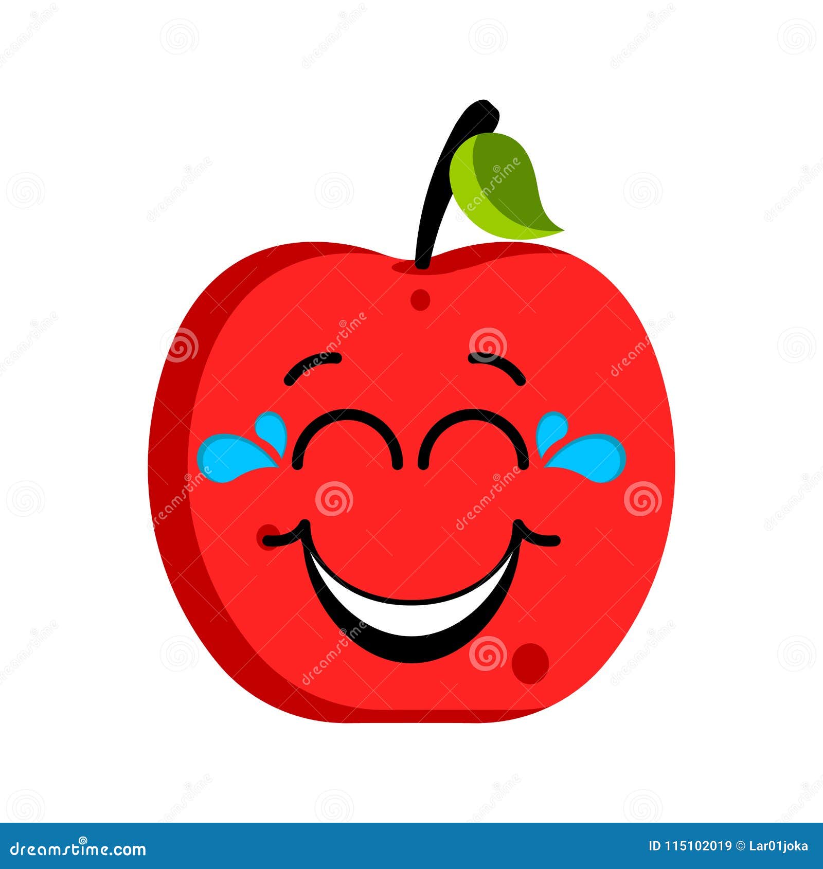 Emoticon Feliz De La Manzana Ilustración del Vector - Ilustración de ...