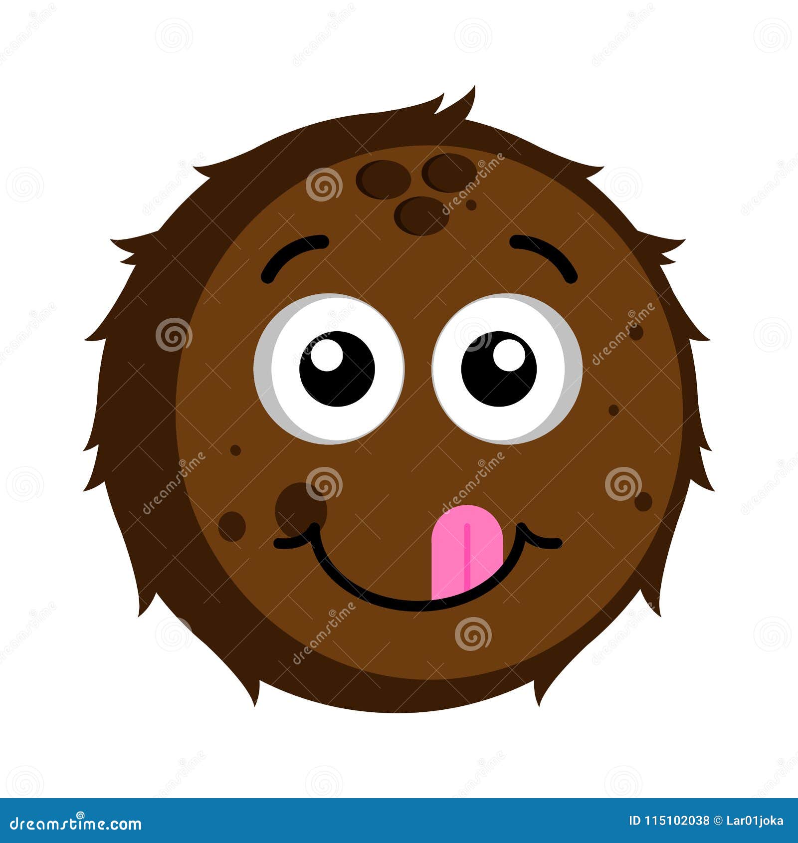 Emoticon feliz del coco ilustración del vector. Ilustración de primer ...