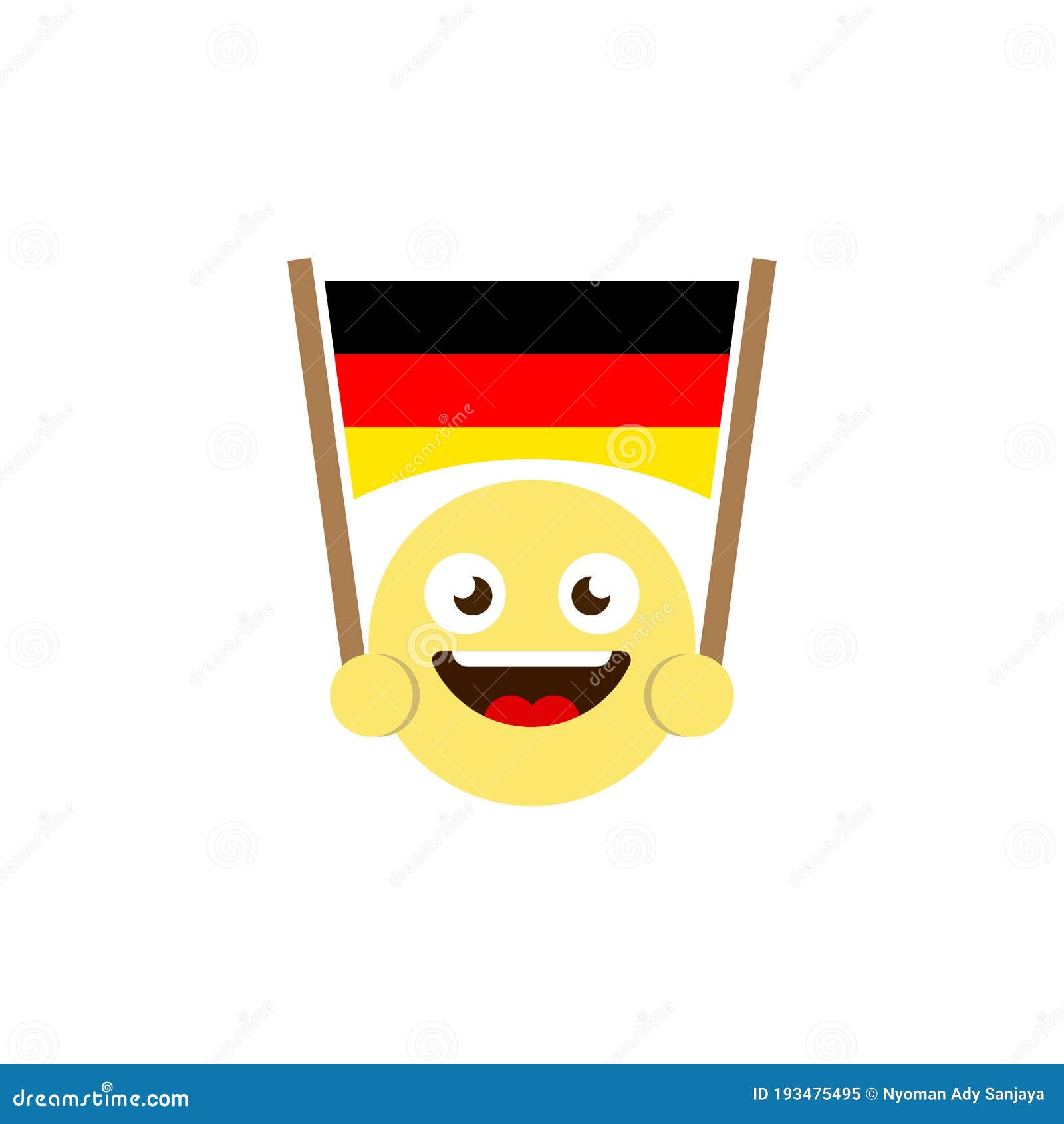 Emoticon Flag of Germany Vector Icon Isolated on White Background Stock ...