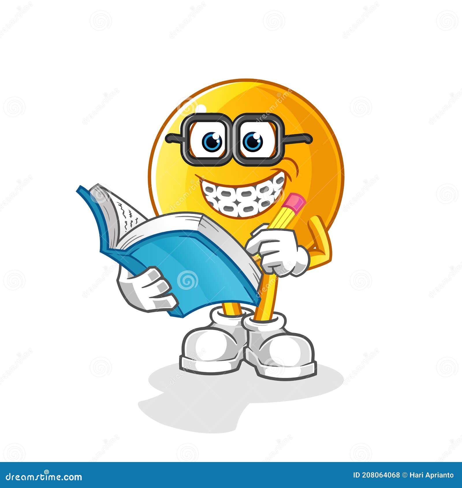 Emoticon Geek Cartoon. Cartoon Mascot Vector Stock Vector ...
