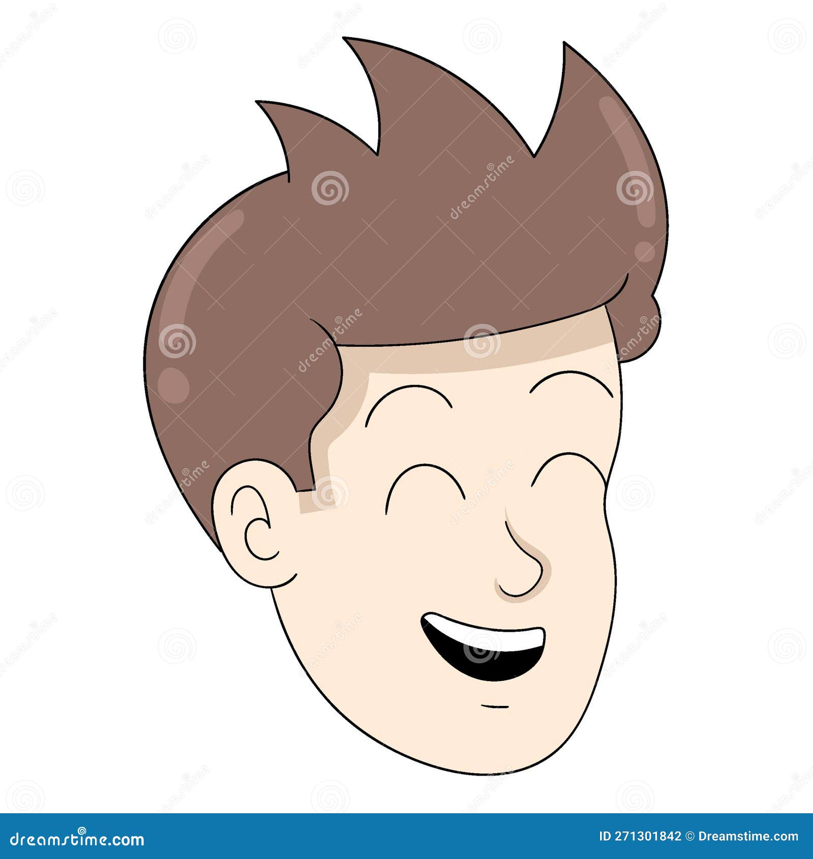 Emoticon Head Happy Laugh Handsome Boy Stock Vector - Illustration of ...