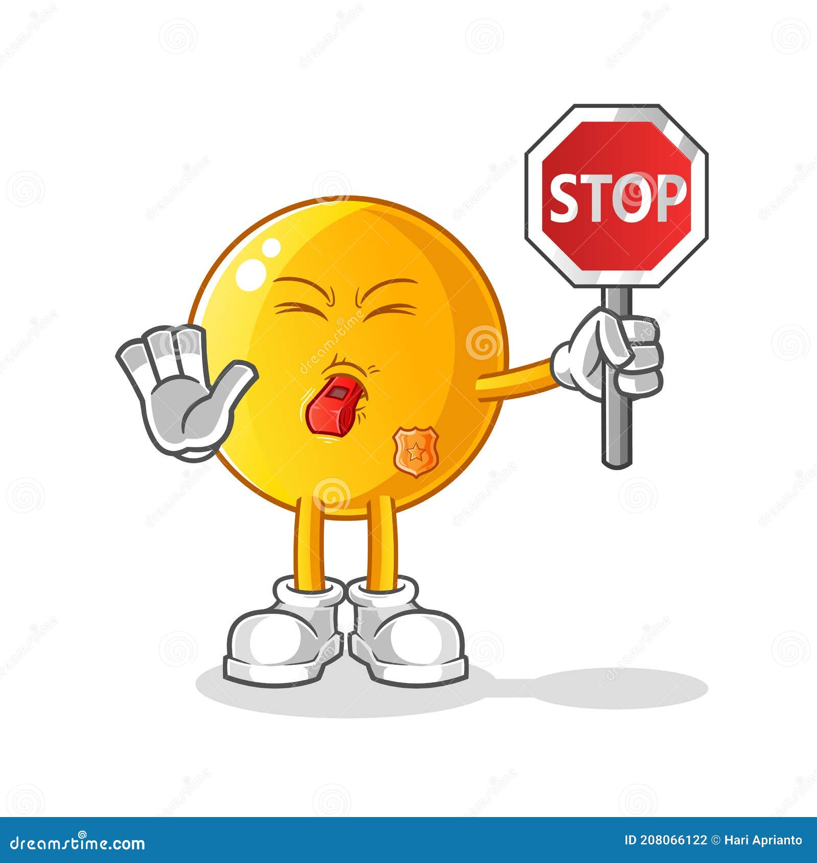 Emoticon With Stop Sign Vector Illustration | CartoonDealer.com #53889490