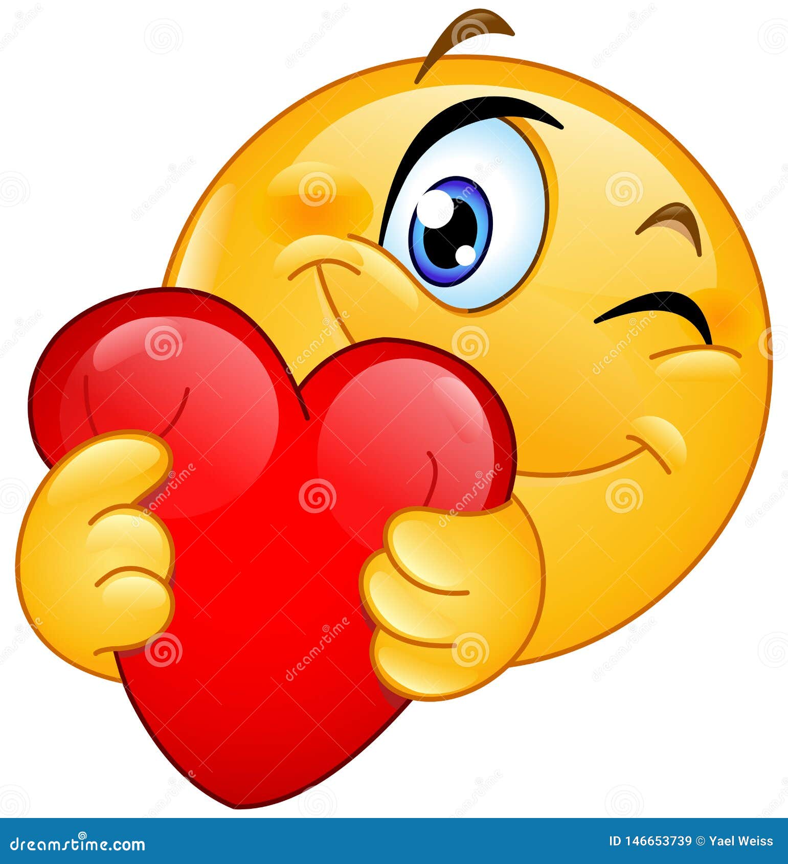 Emoticon hugging heart stock vector. Illustration of expression - 146653739