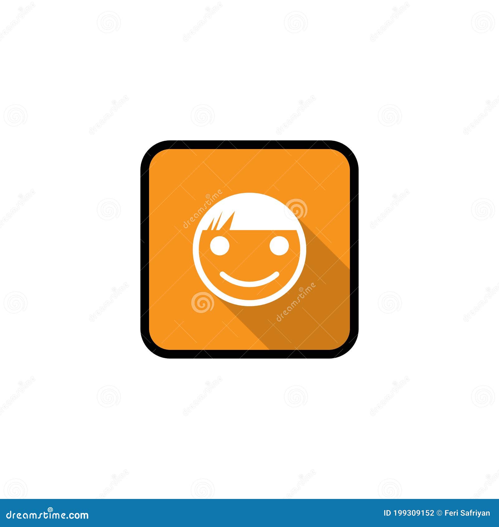 Emoticon icon flat stock illustration. Illustration of symbol - 199309152