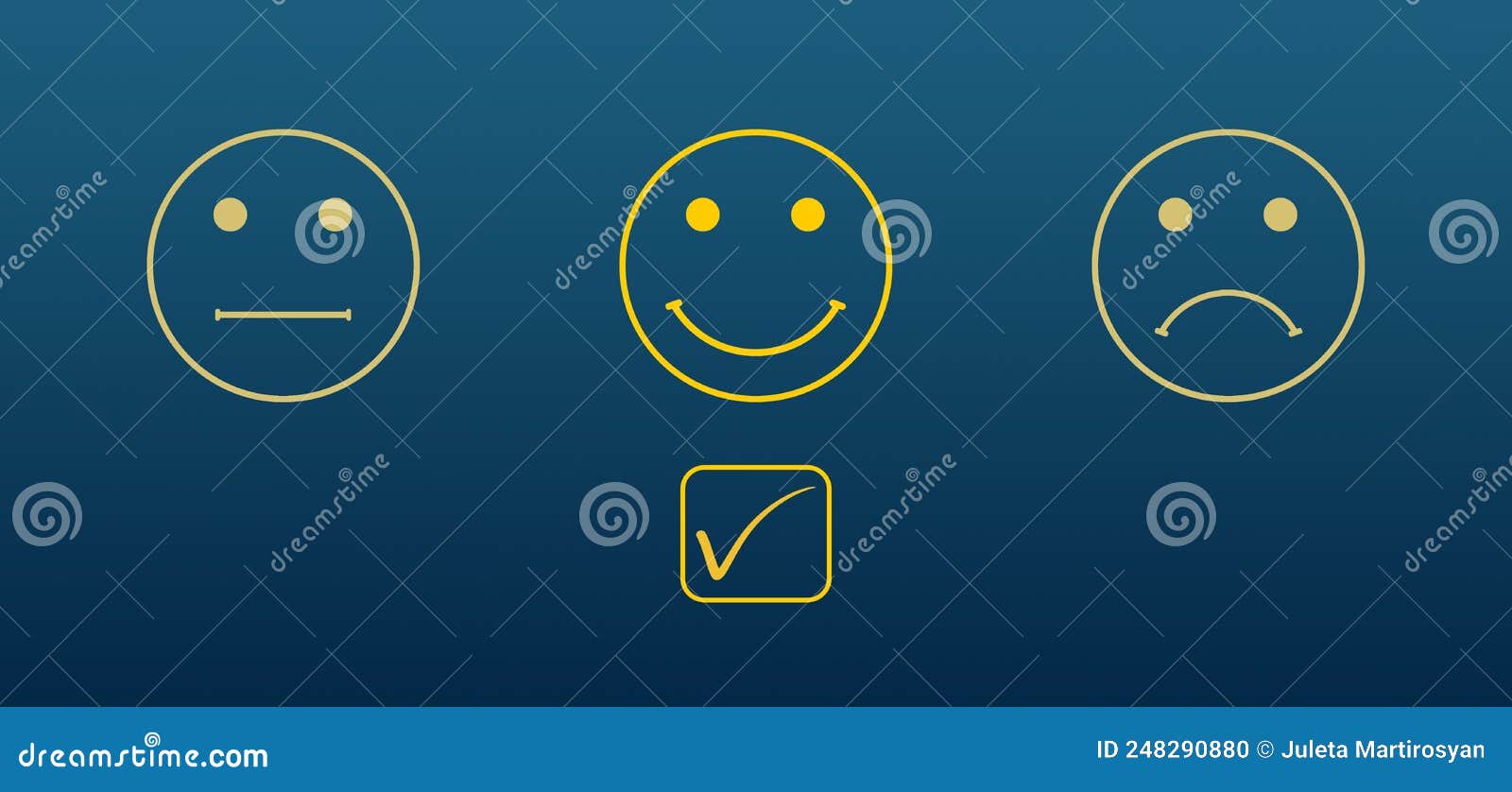 Emoticon Icons and Check Mark Stock Illustration - Illustration of sign ...