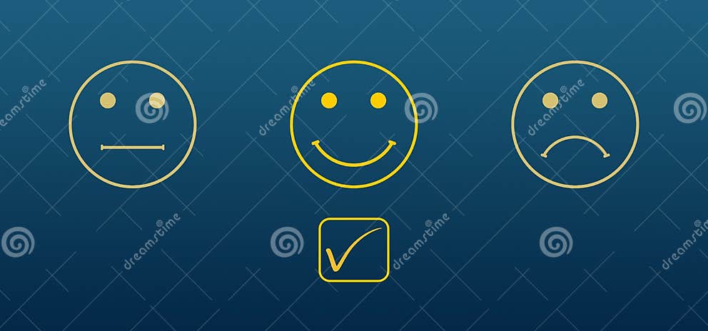 Emoticon Icons and Check Mark Stock Illustration - Illustration of sign ...