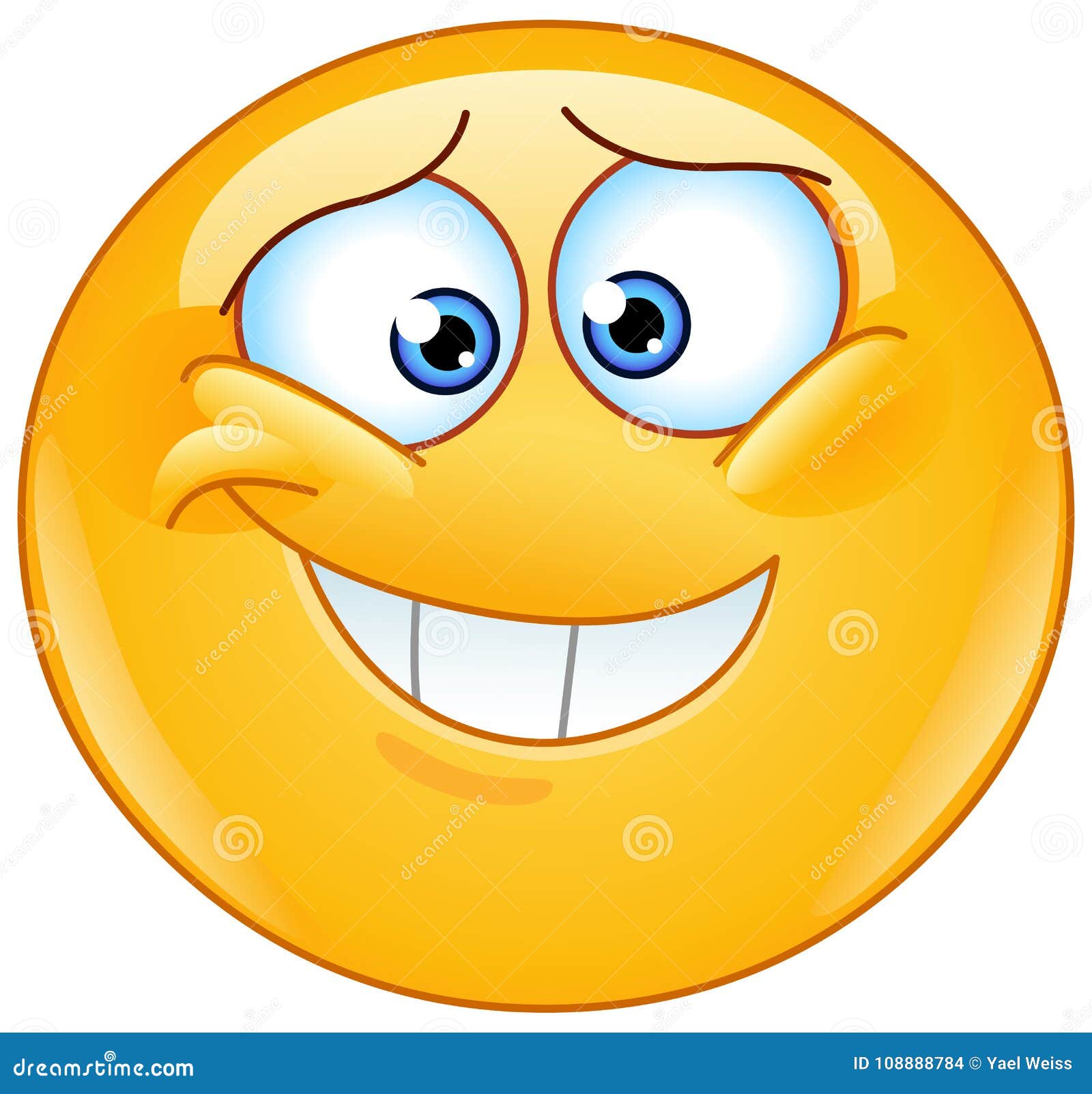 Emoticon Inseguro Avergonzado Ilustración del Vector - Ilustración de ...