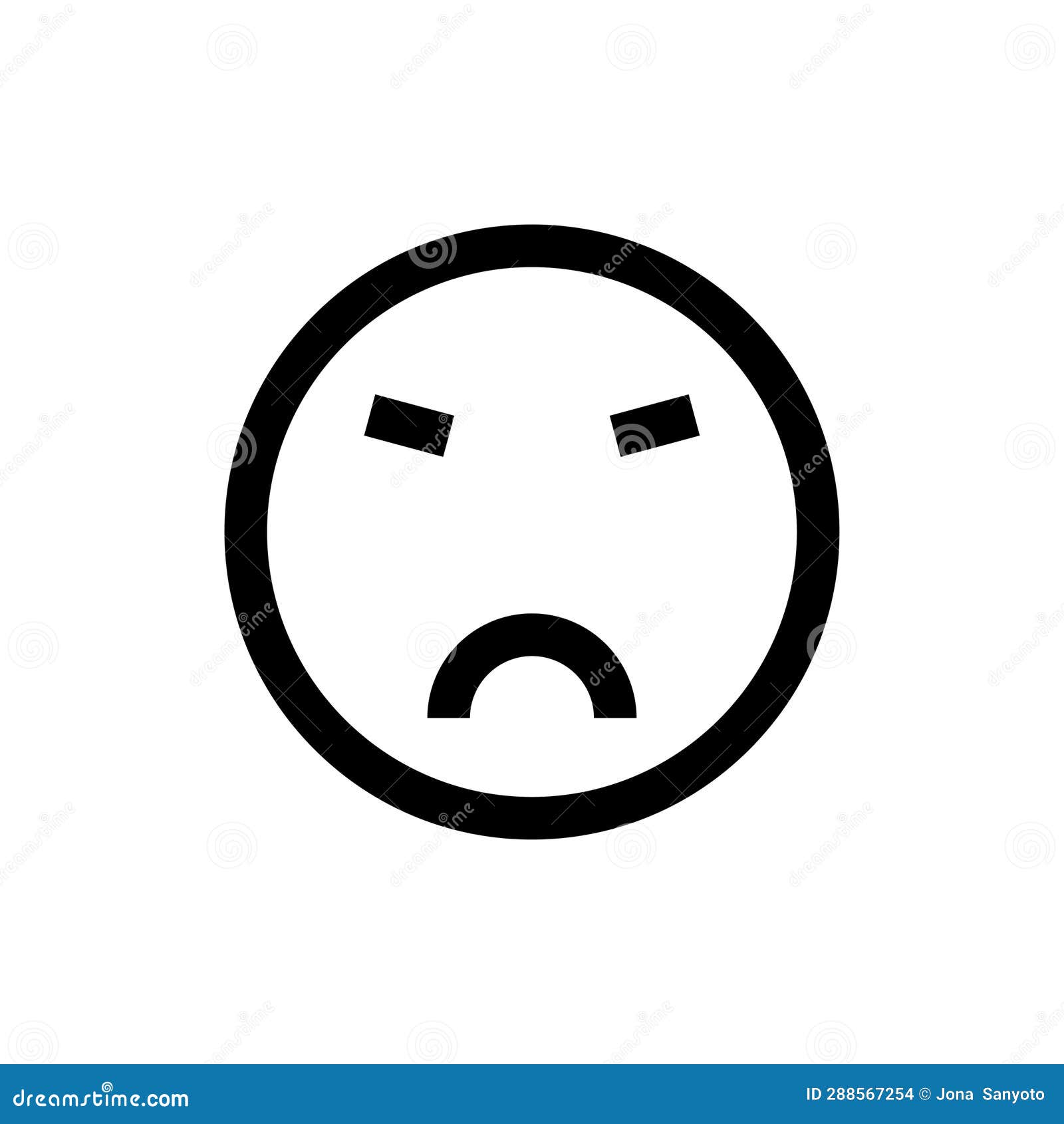 Petty Emoticon Line Icon stock illustration. Illustration of sign ...
