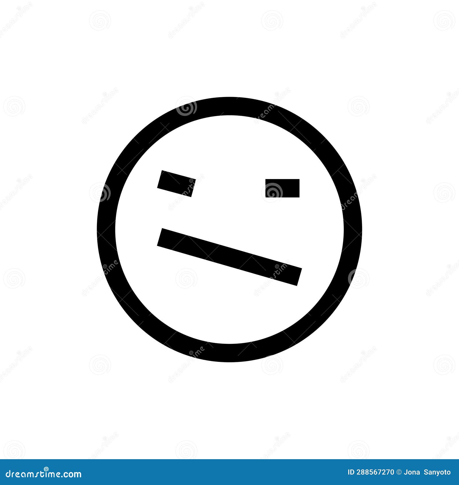 Unsure Emoticon Line Icon stock vector. Illustration of emotion - 288567270