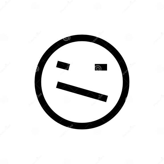 Unsure Emoticon Line Icon stock illustration. Illustration of emotion ...