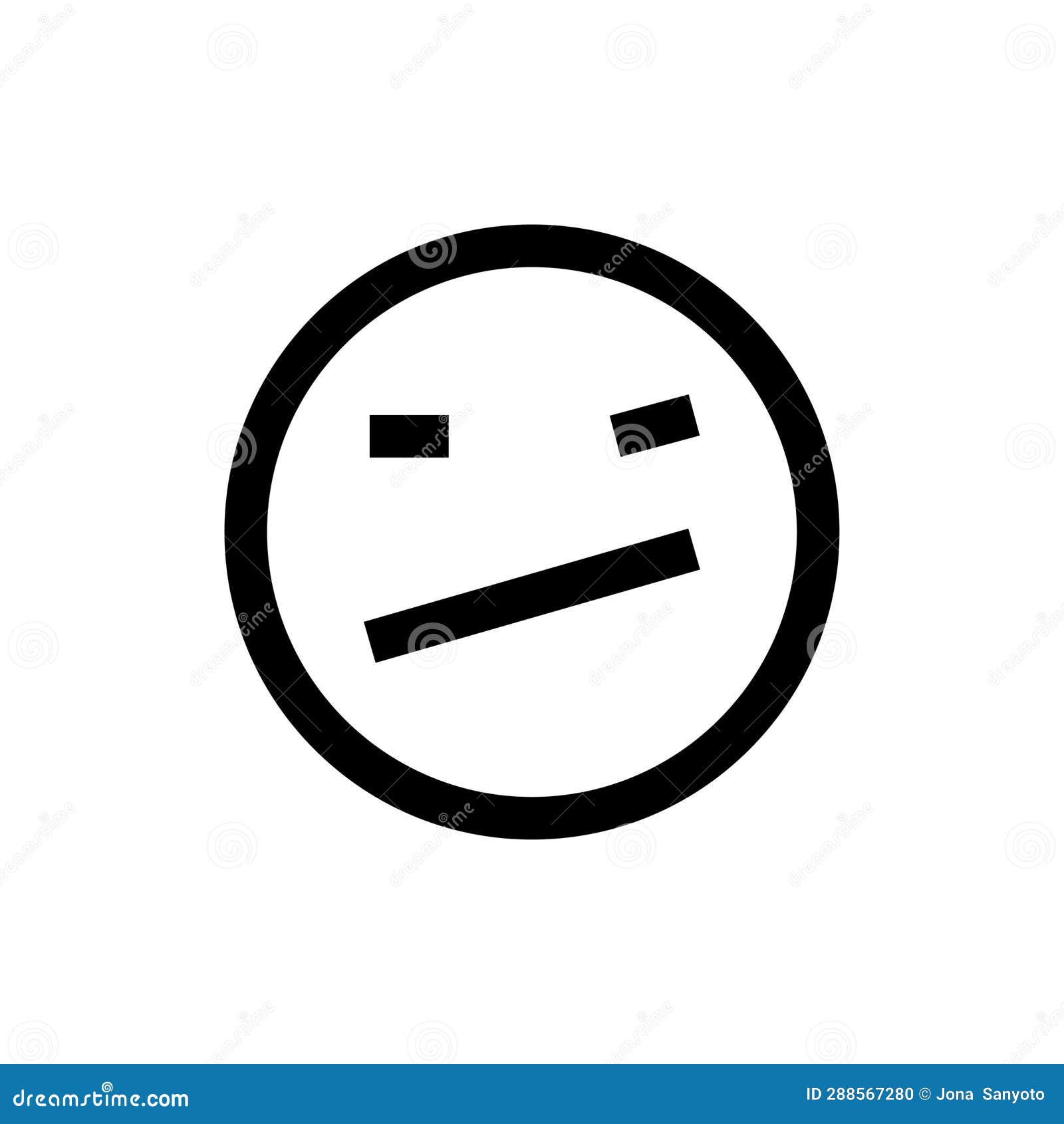 Doubtful Emoticon Line Icon Stock Vector - Illustration of simple, icon ...