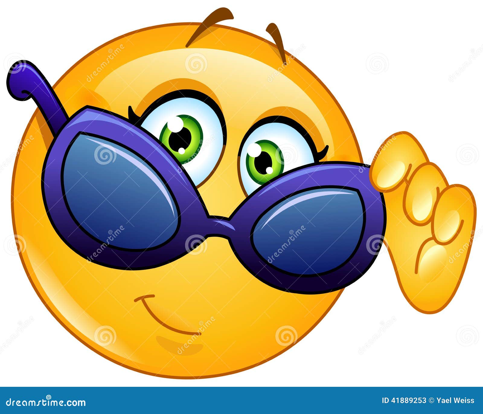 Emoticon Looking Over Sunglasses Stock Vector - Image: 41889253