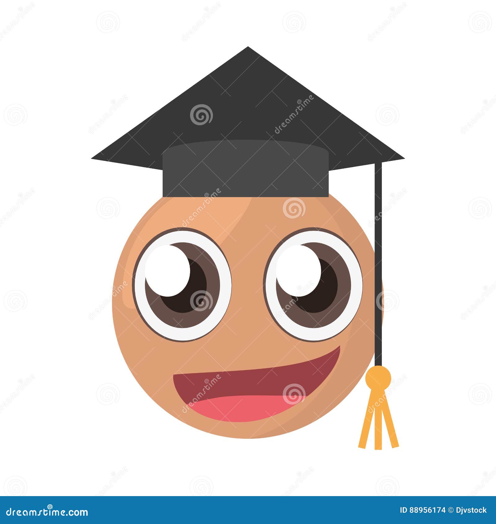 Sad Graduate Crying, Emoji With Graduation Hat Sticker, Yellow Symbol ...