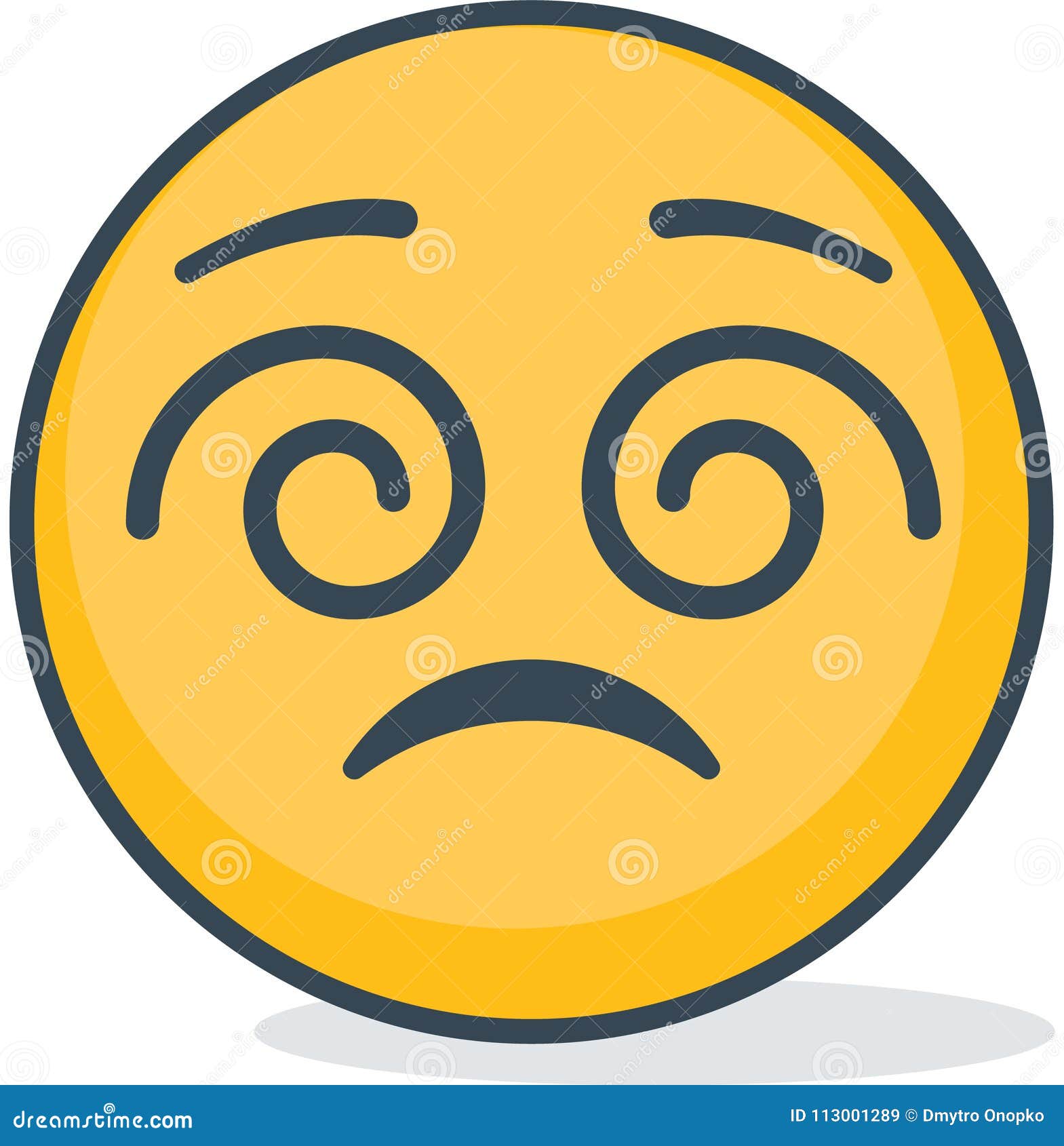 Emoticon Mareado Aislado De La Cara Emoticon Aislado Ilustración del ...