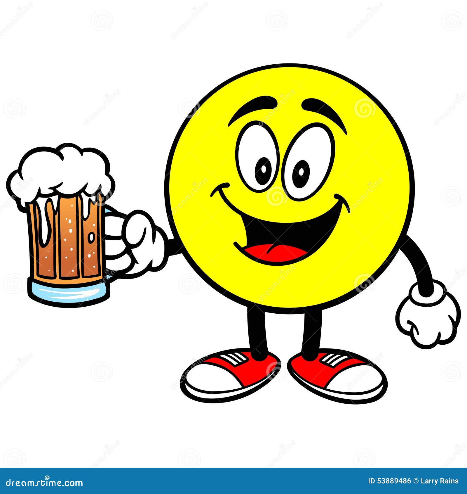 Emoticon med öl vektor illustrationer. Illustration av maskot - 53889486