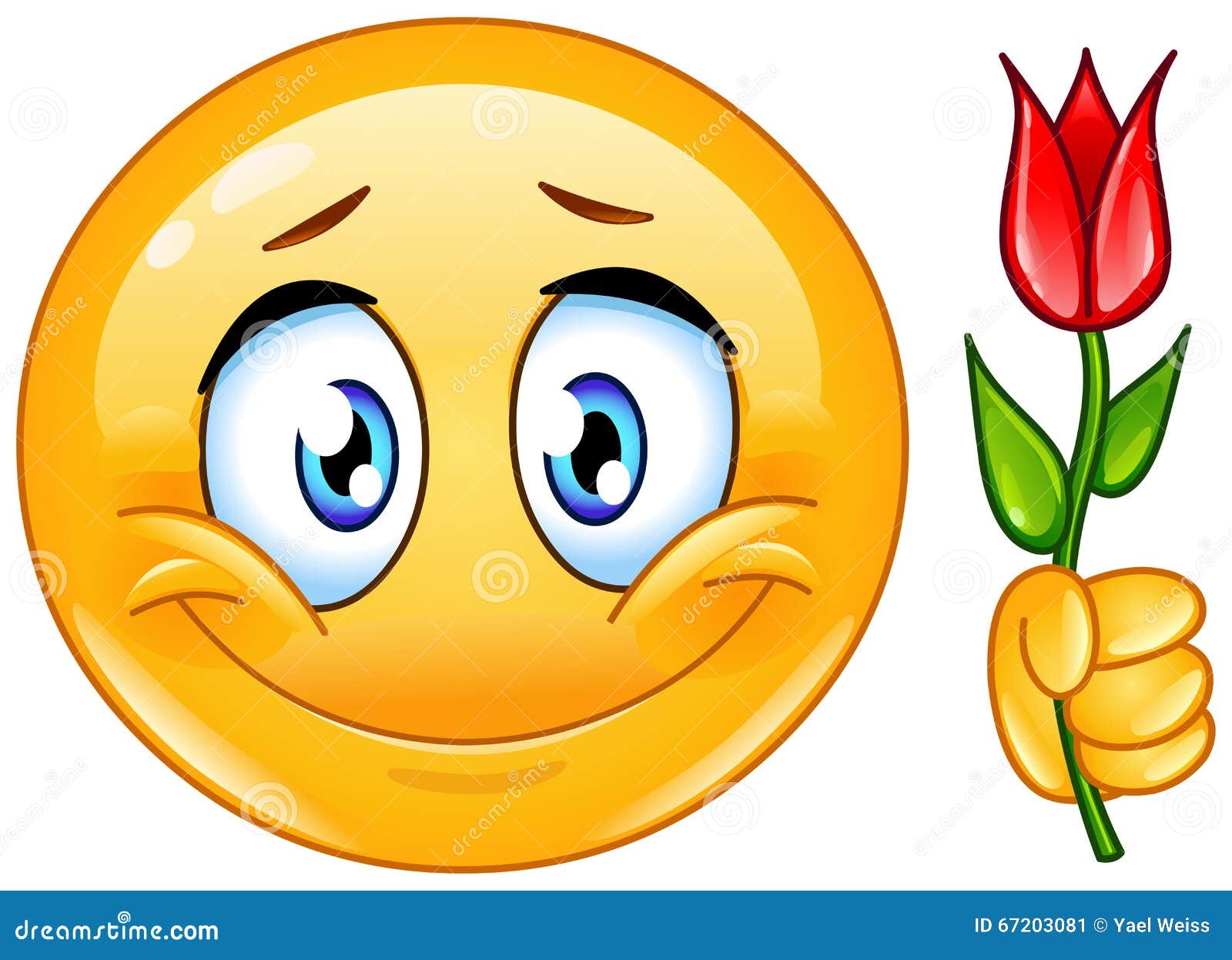 Emoticon med blomman vektor illustrationer. Illustration av ...