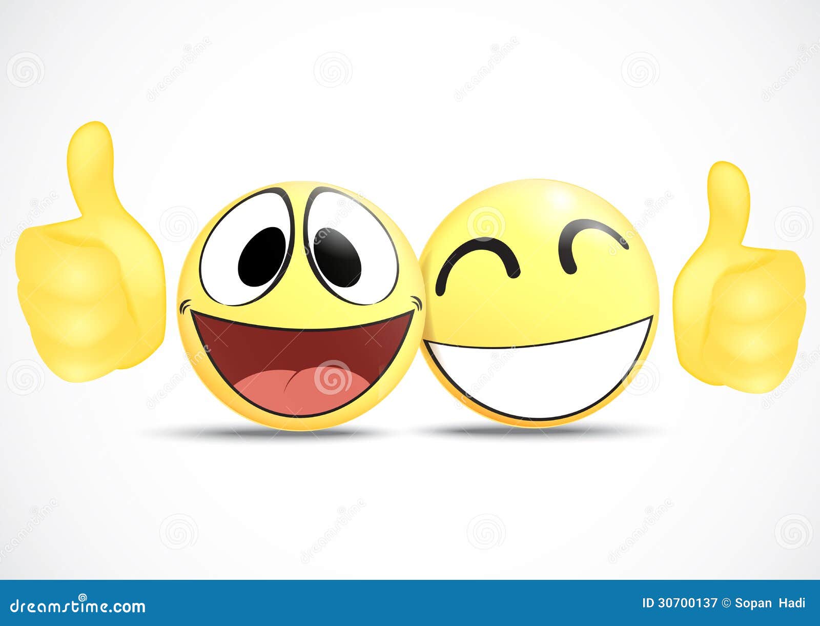 Emoticon Met Het Concept Van De Duim.business Handel Vector Illustratie ...