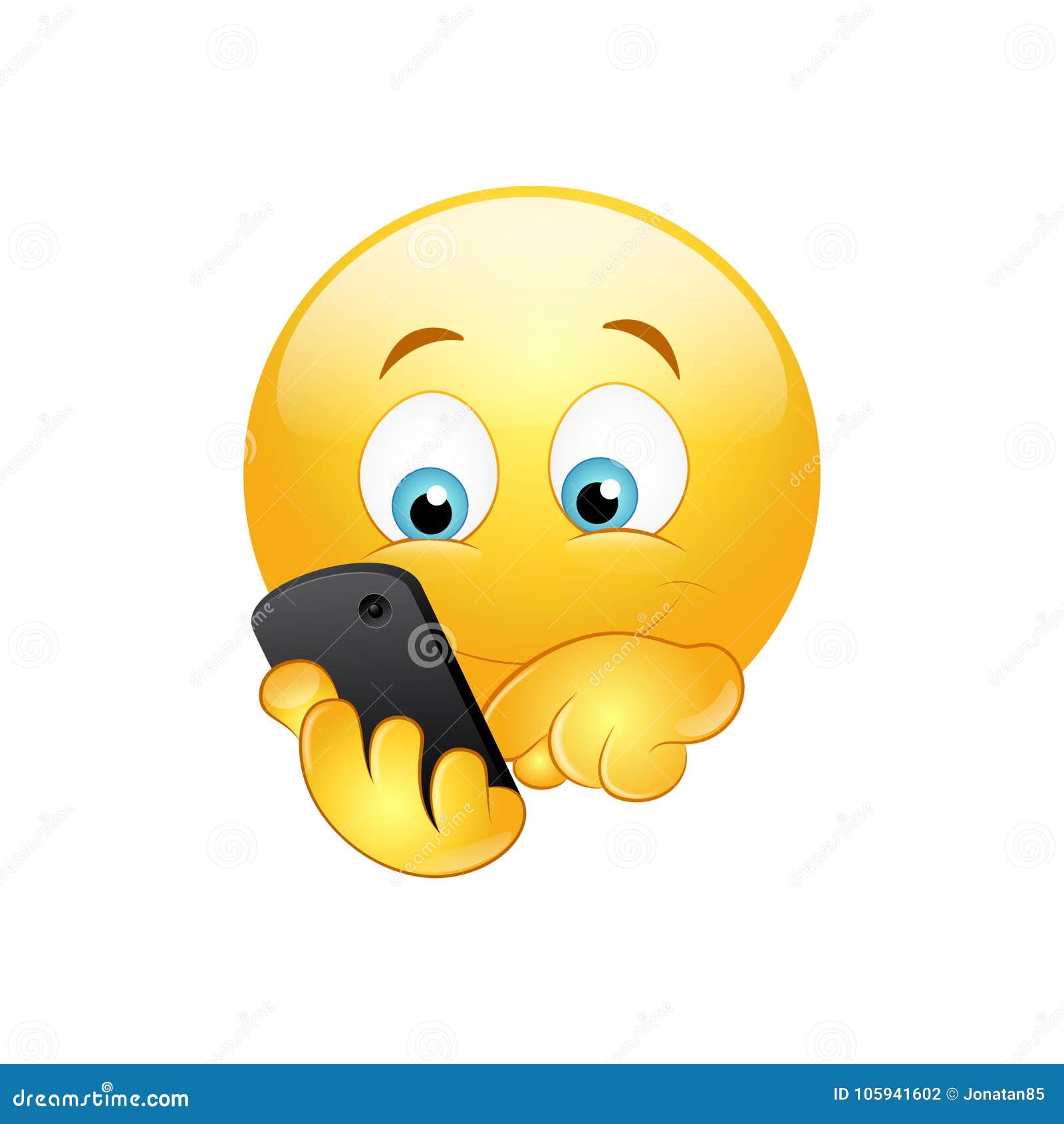 Emoticon Met Slimme Telefoon Vector Illustratie - Illustration of ...