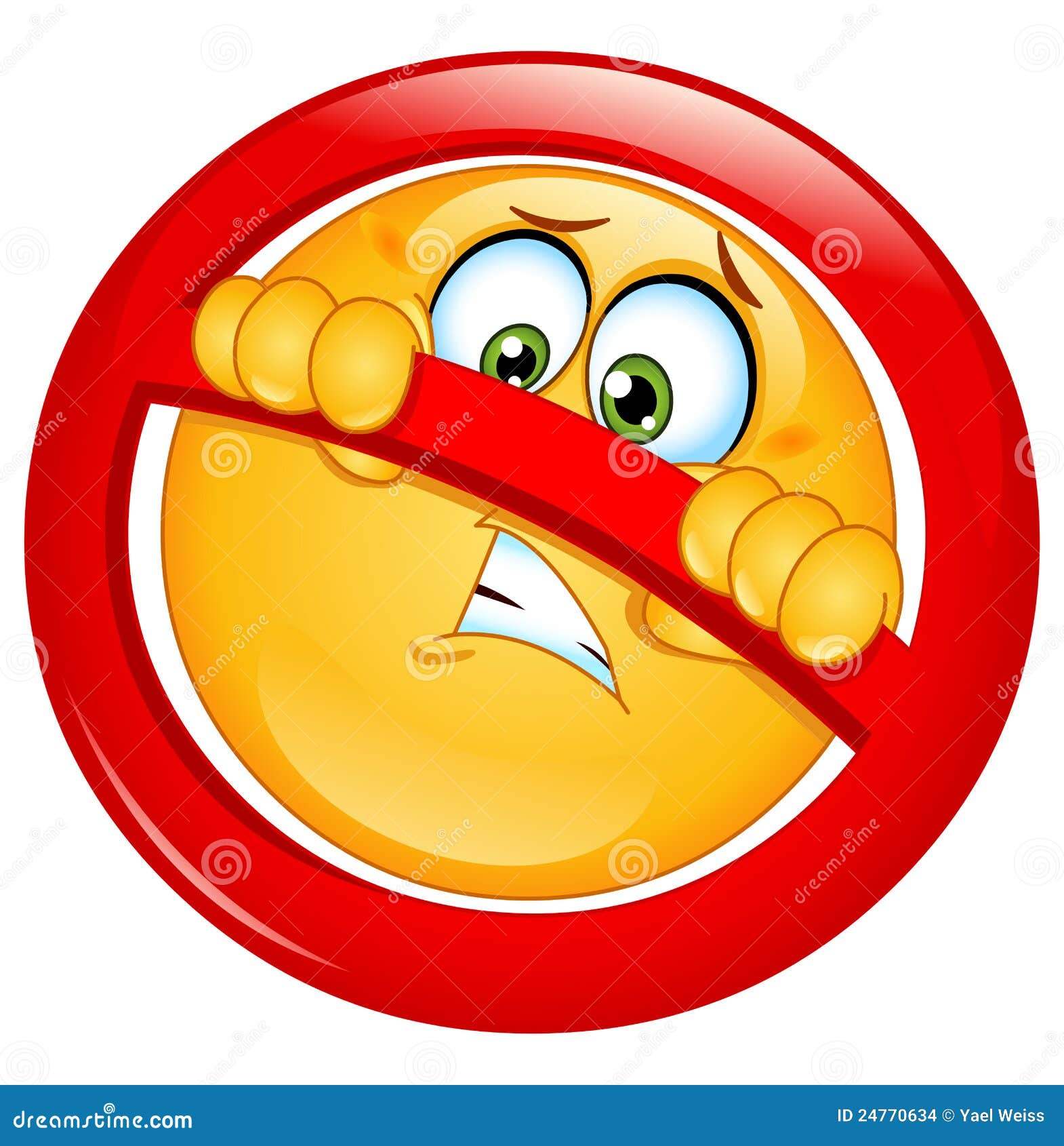 Emoticon no permitido ilustración del vector. Ilustración de cara ...