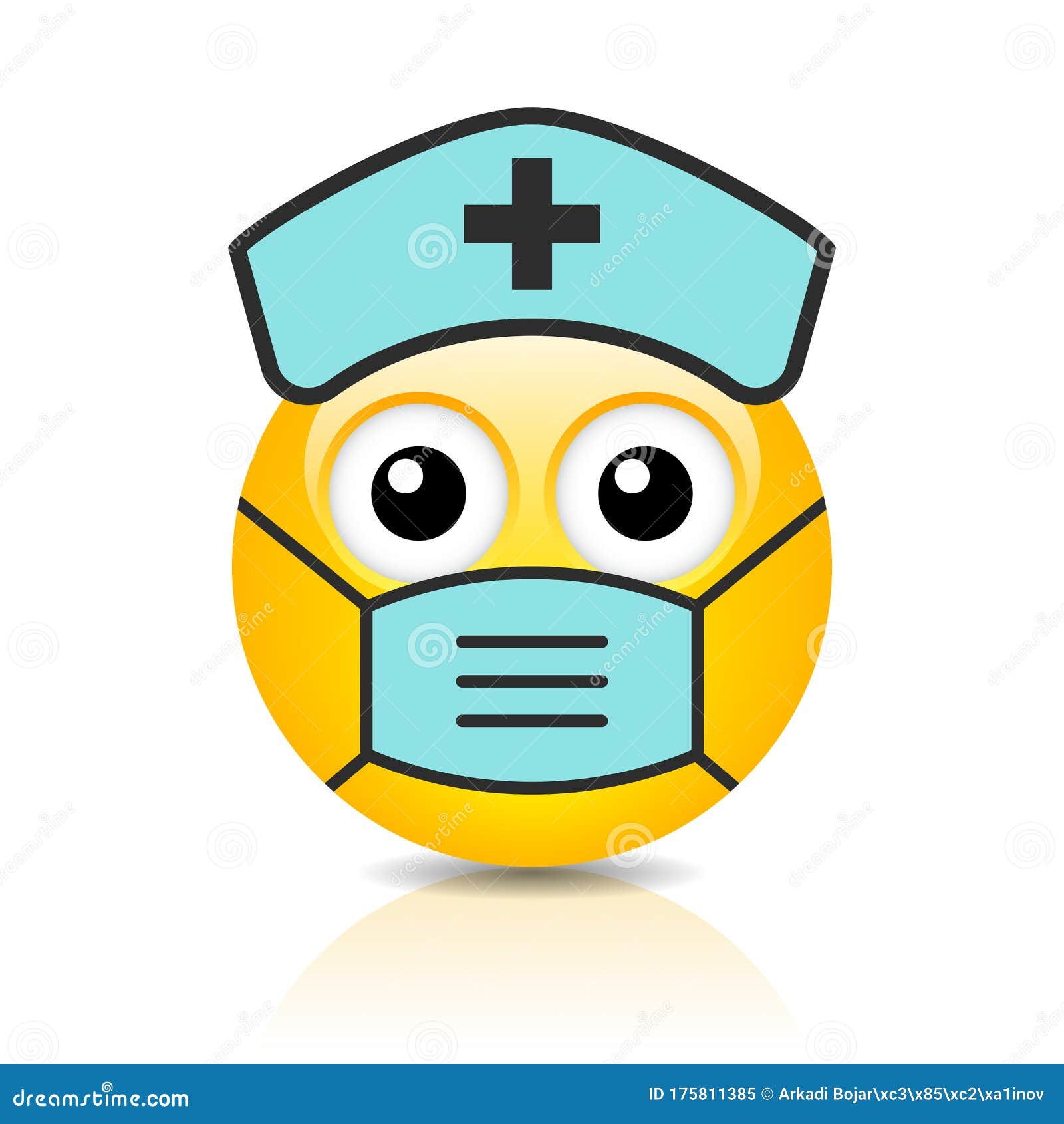 Emoticon in nurse unifrom stock vector. Illustration of character ...