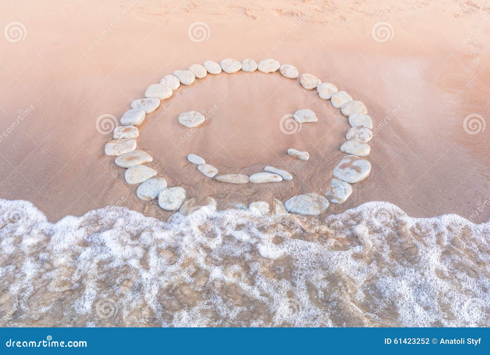 Emoticon of Pebbles on Sand Stock Photo - Image of concept, expression ...
