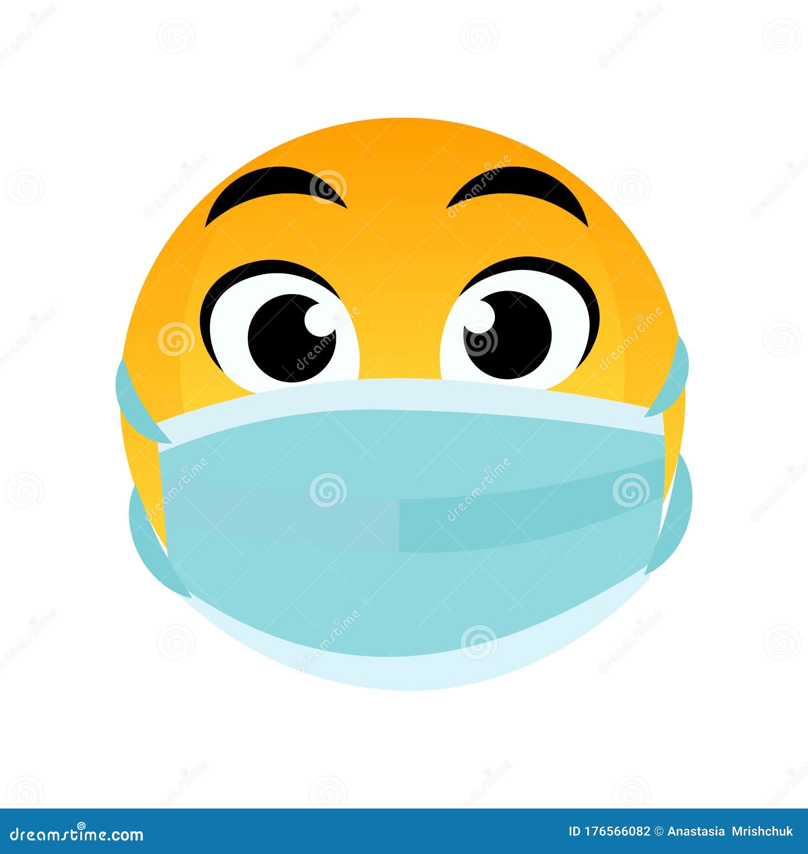 Emoticon in Protective Mask on a White Background Stock Illustration ...