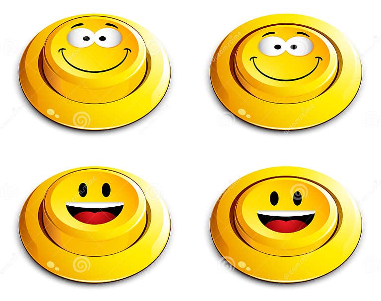 Emoticon push button stock vector. Illustration of button - 7465459