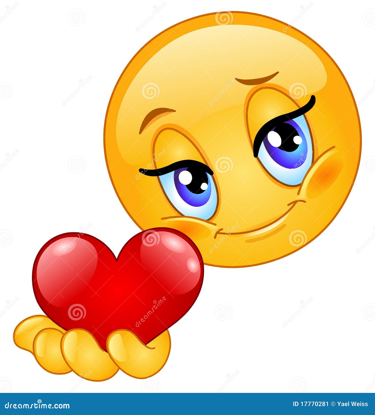 Emoticon que da el corazón ilustración del vector. Ilustración de ...