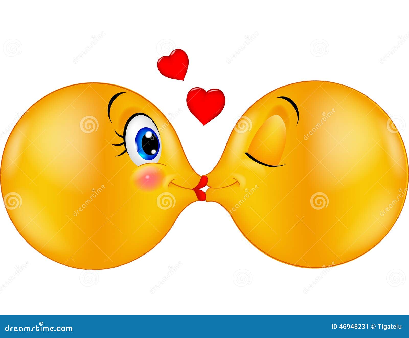 Emoticon Que Se Besa De La Historieta Ilustración del Vector ...