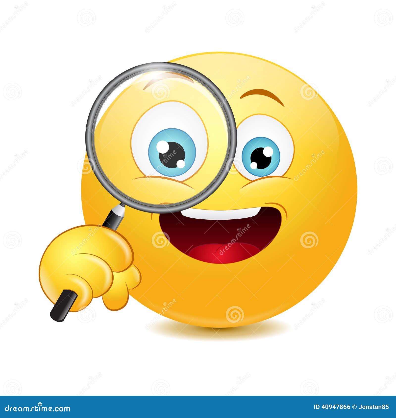 Emoticon Que Sostiene Una Lupa Stock de ilustración - Ilustración de ...