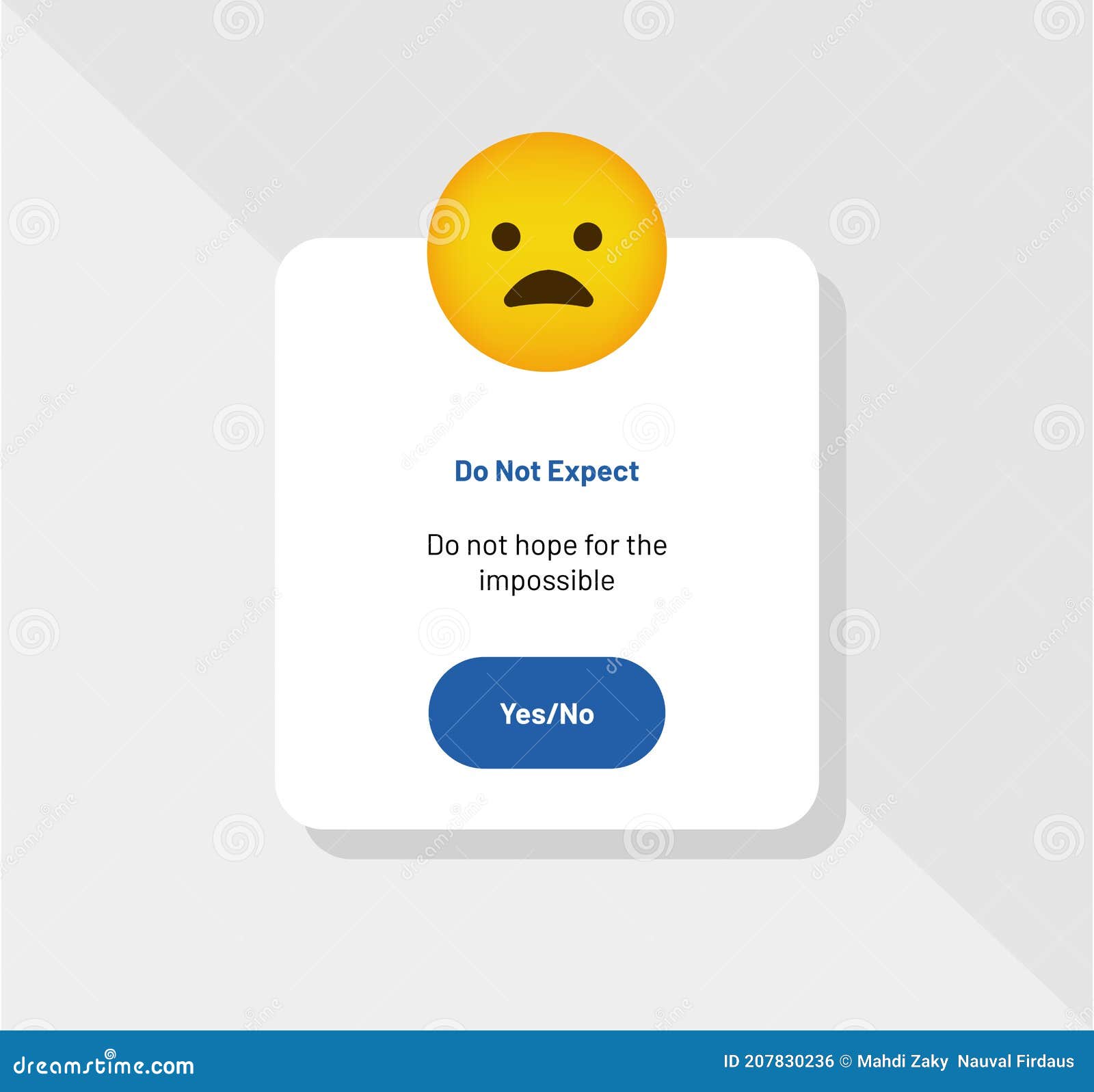 Emoticon Reaction Expect, Greeting Card - Vector Stock Vector ...