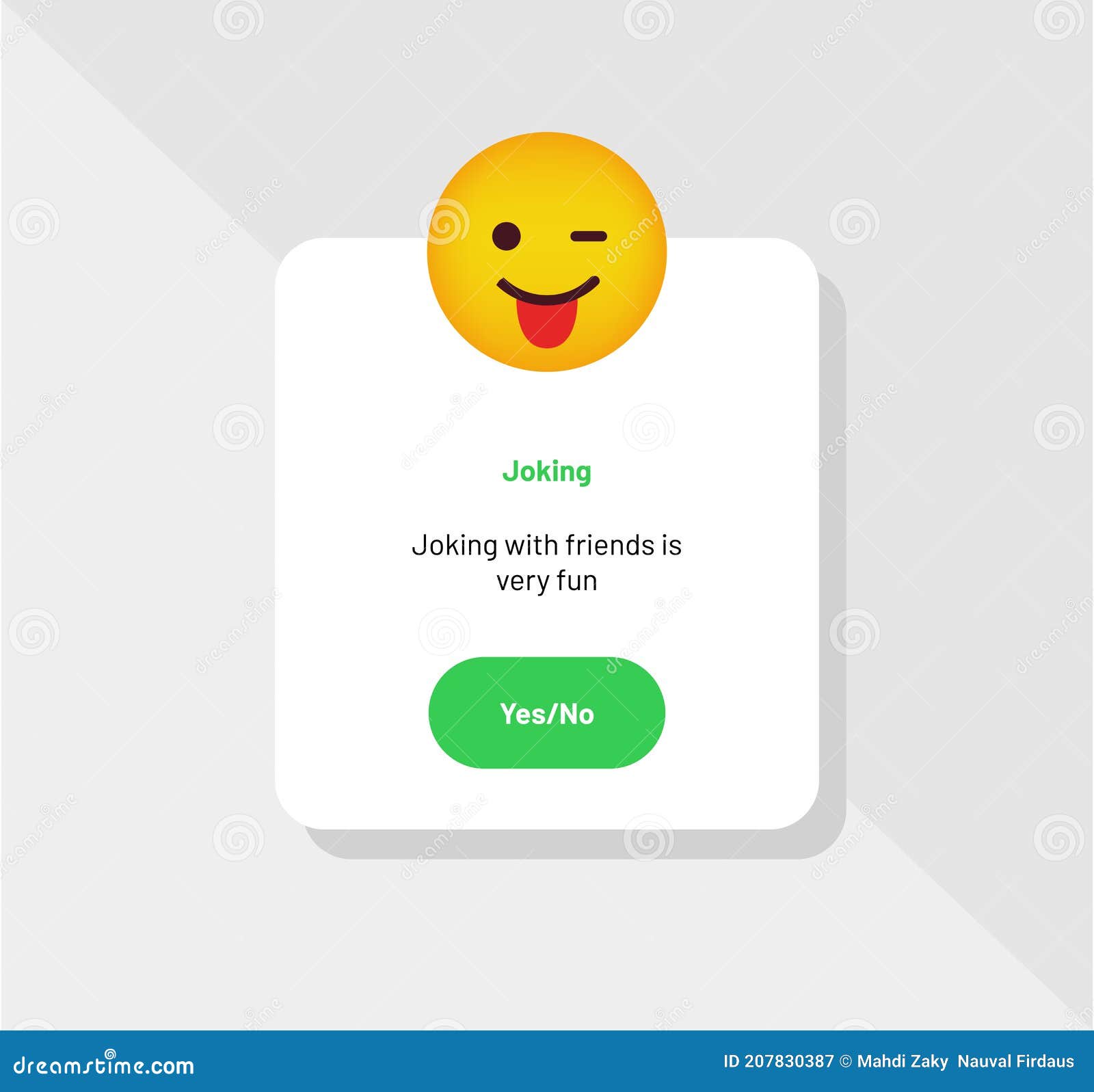 Emoticon Reaction, Joking Greeting Card - Vector Stock Vector ...