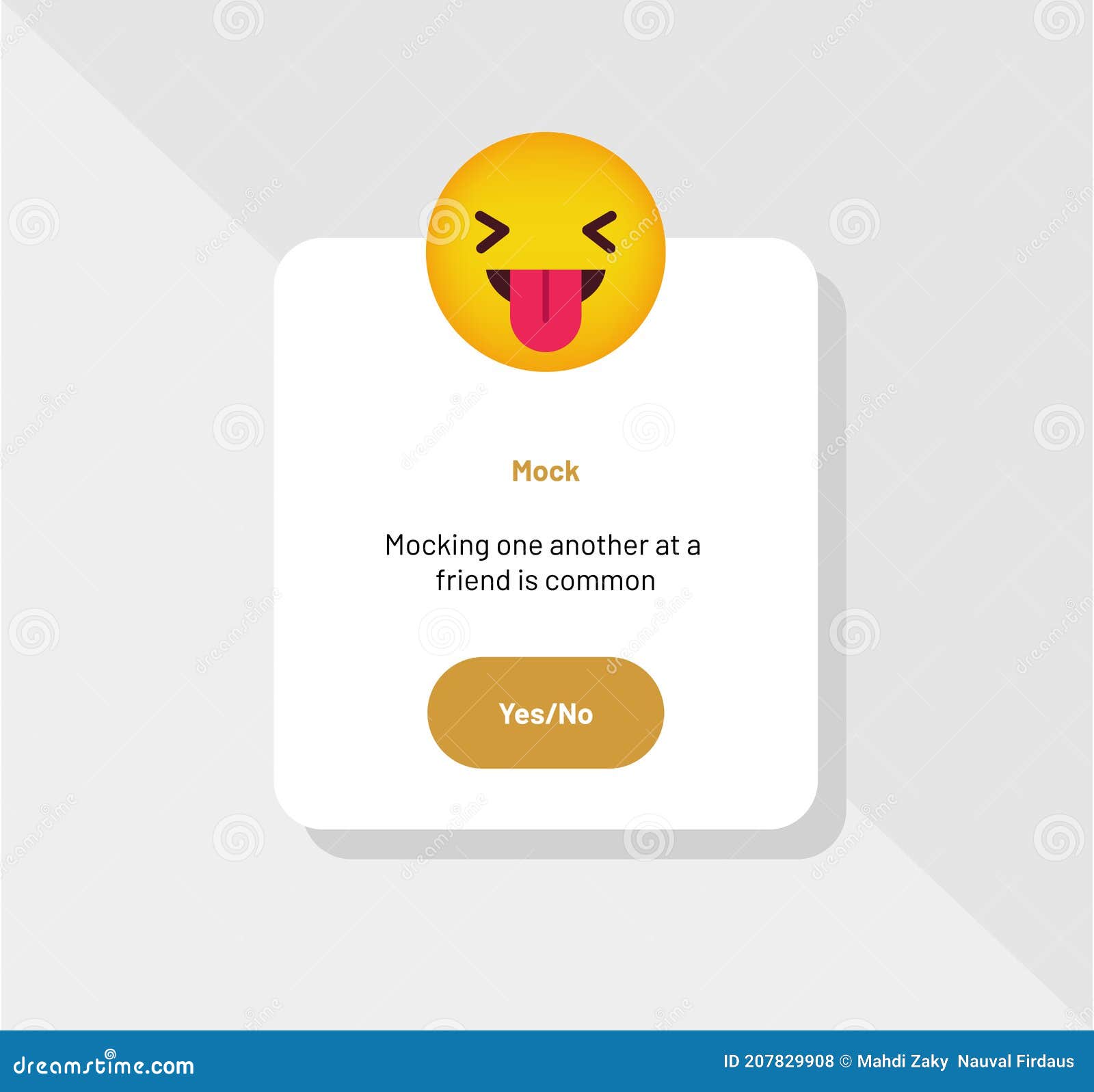 Emoticon Reaction, Mock Greeting Card - Vector Stock Vector ...