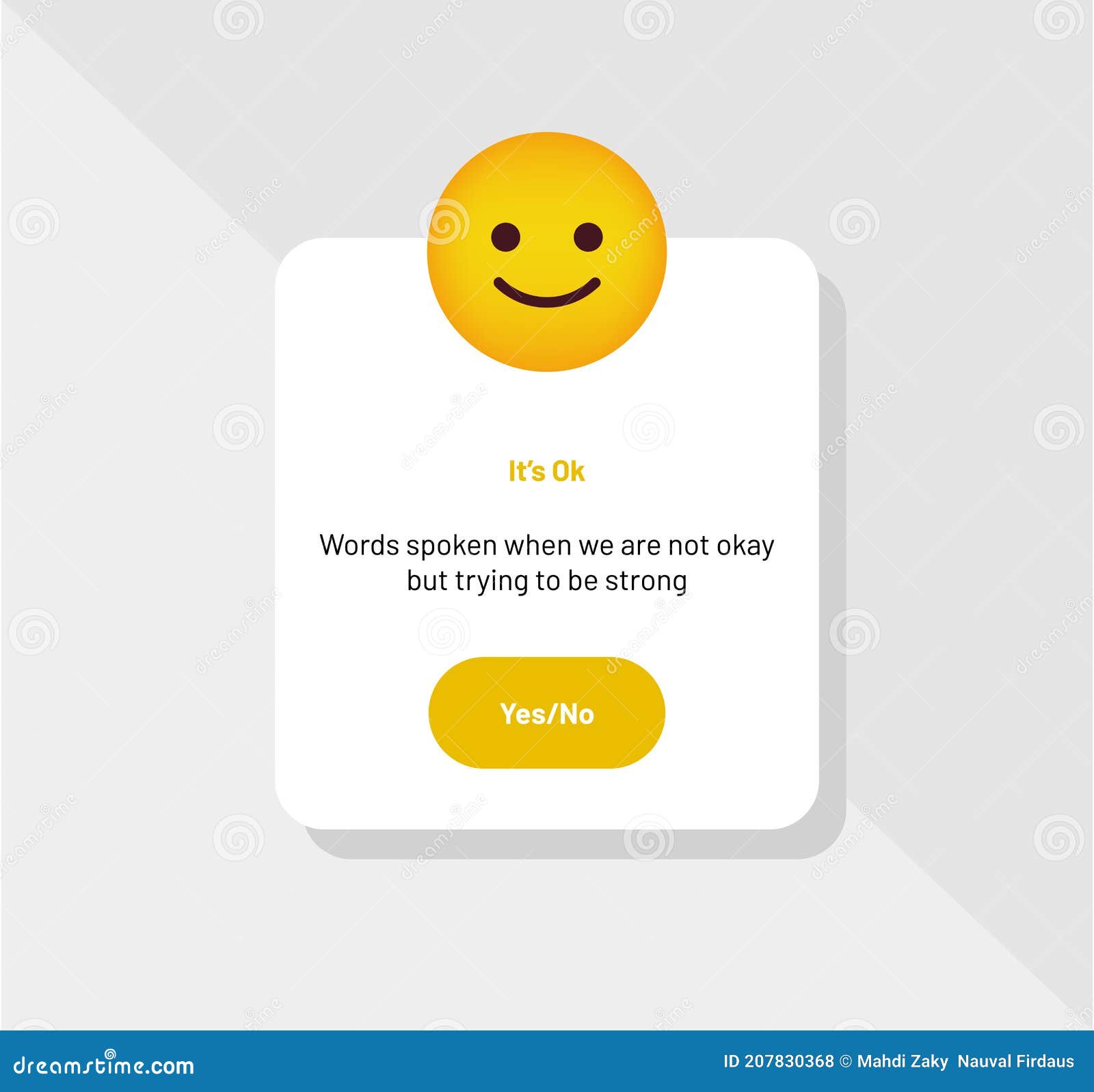 Emoticon Reaction, it`s Ok Greeting Card - Vector Stock Vector ...