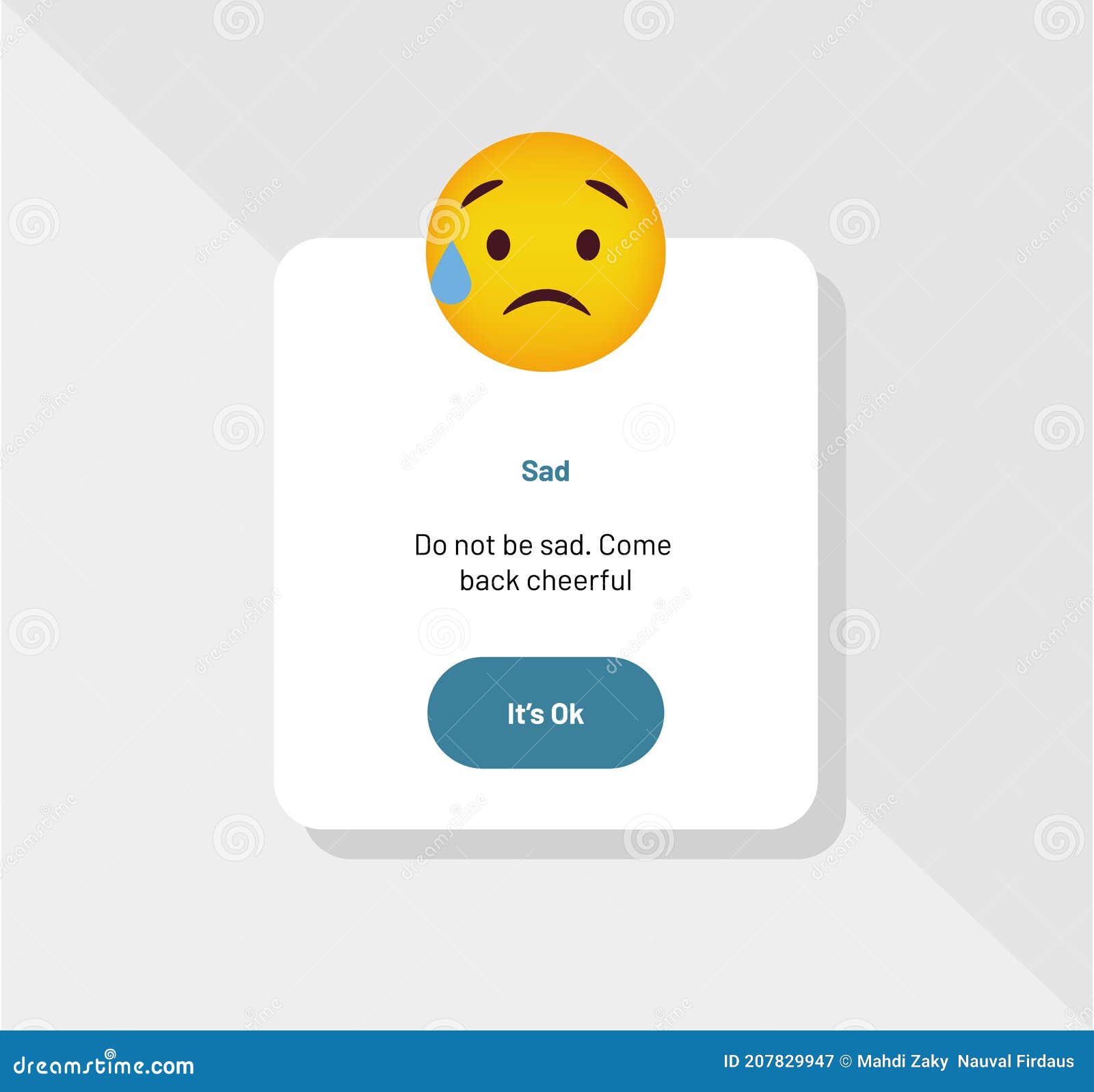 Emoticon Reaction Sad, Greeting Card - Vector | CartoonDealer.com ...