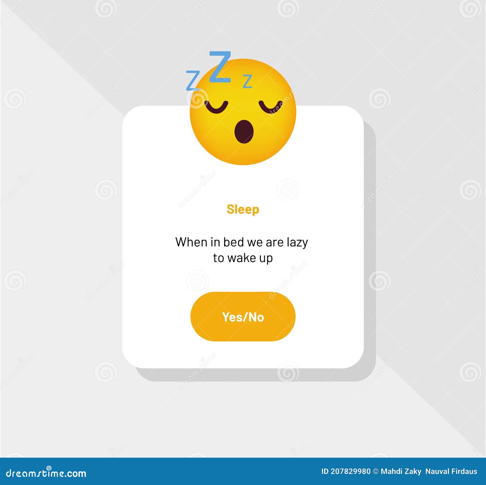 Emoticon Reaction Sleep, Greeting Card - Vector Stock Vector ...